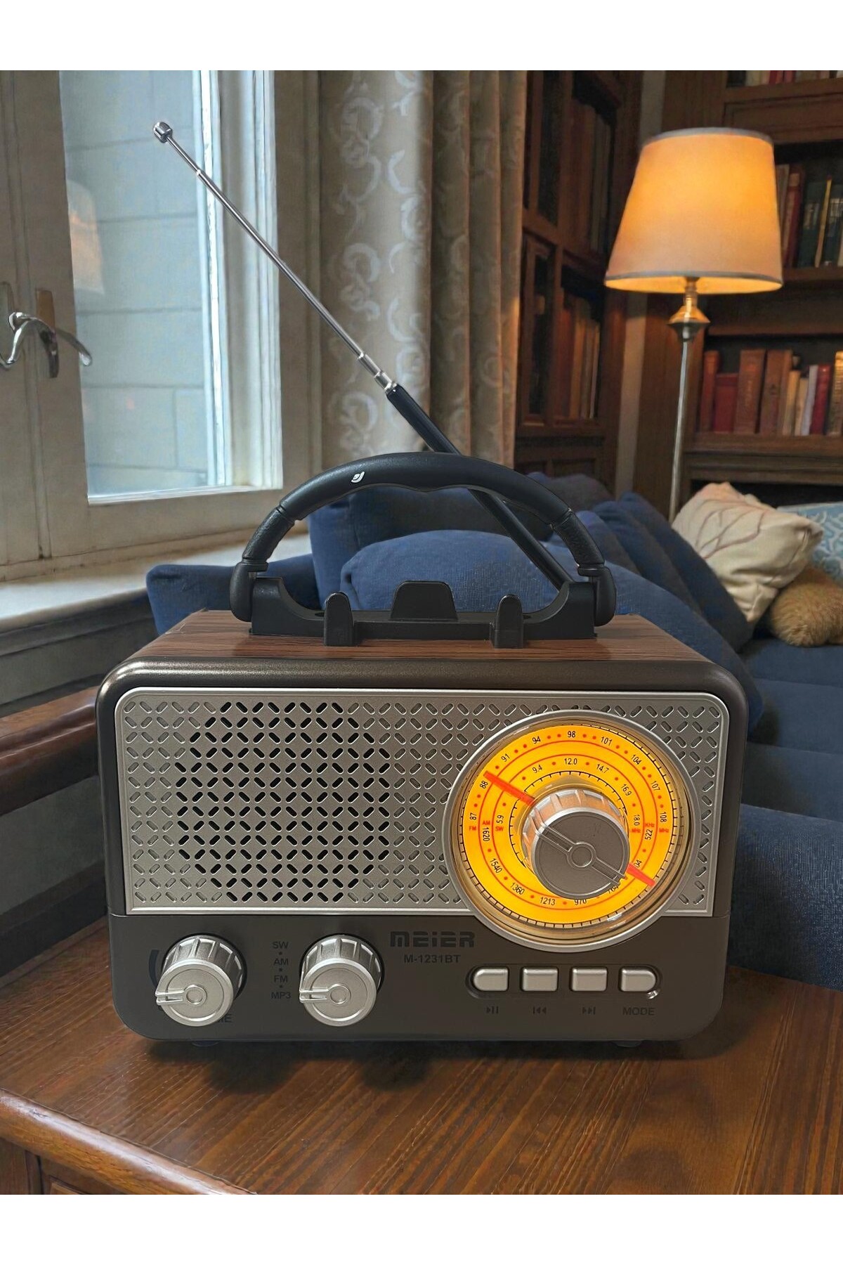 MUS10 Nostaljik Görünümlü Retro Radyo TF Kart-Bluetooth- USB- FM Radyo ...