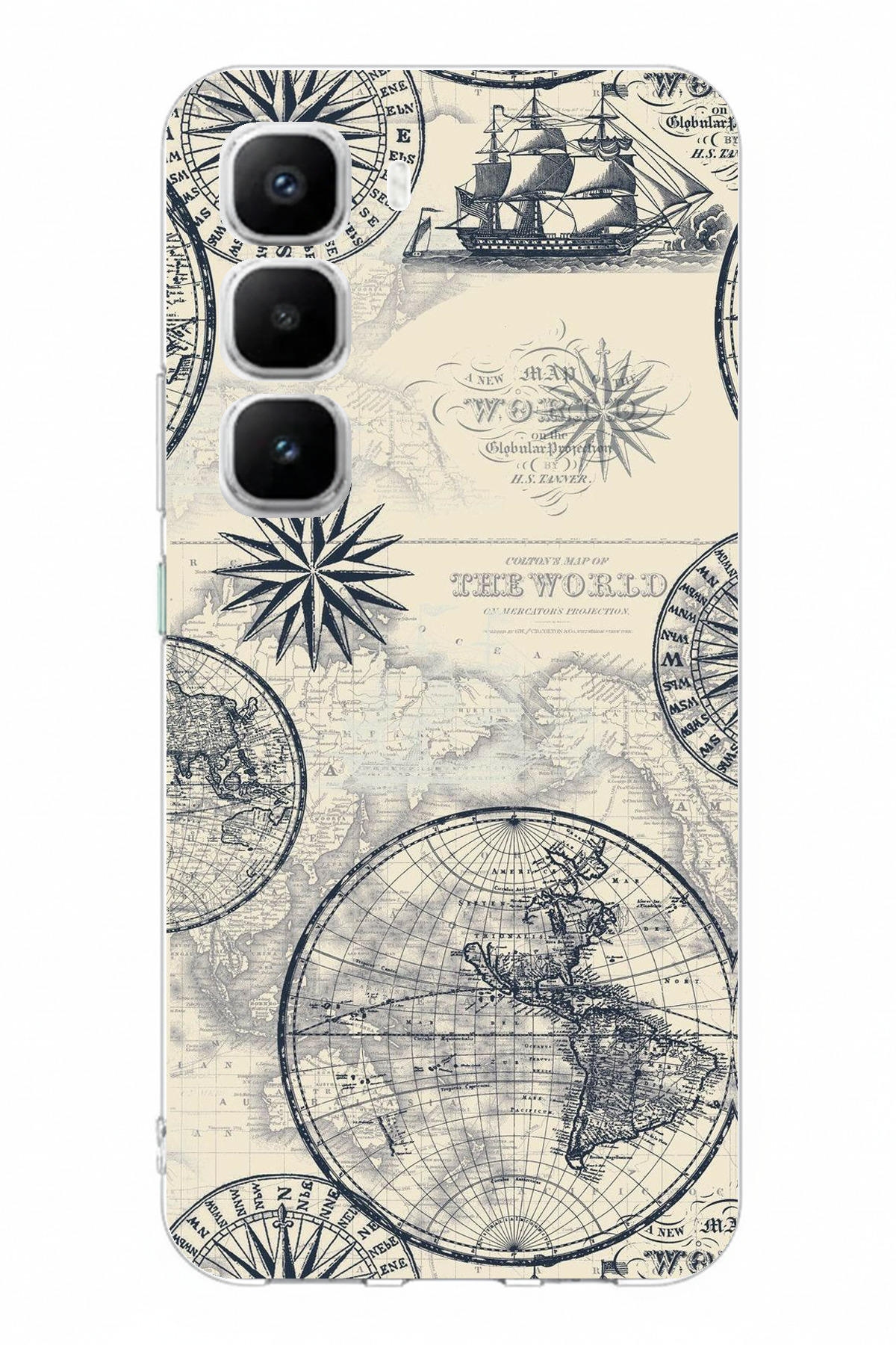 TechTree Infinix Hot 60 Pro Plus Compatible Vintage World Map and ...