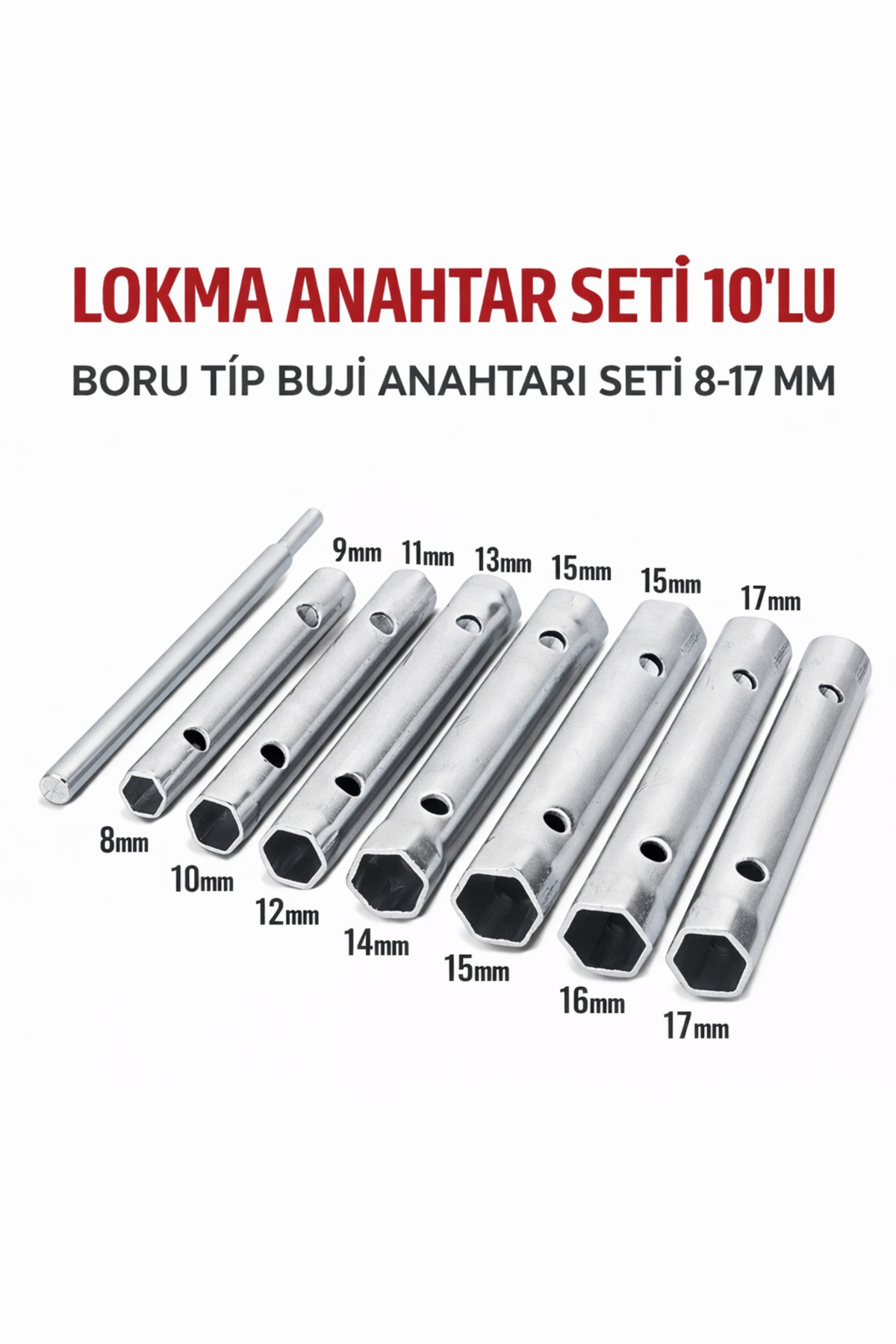 SENBANG Lokma Anahtar Seti 10’lu – Boru Tip Buji Anahtarı Seti 8–17 mm ...