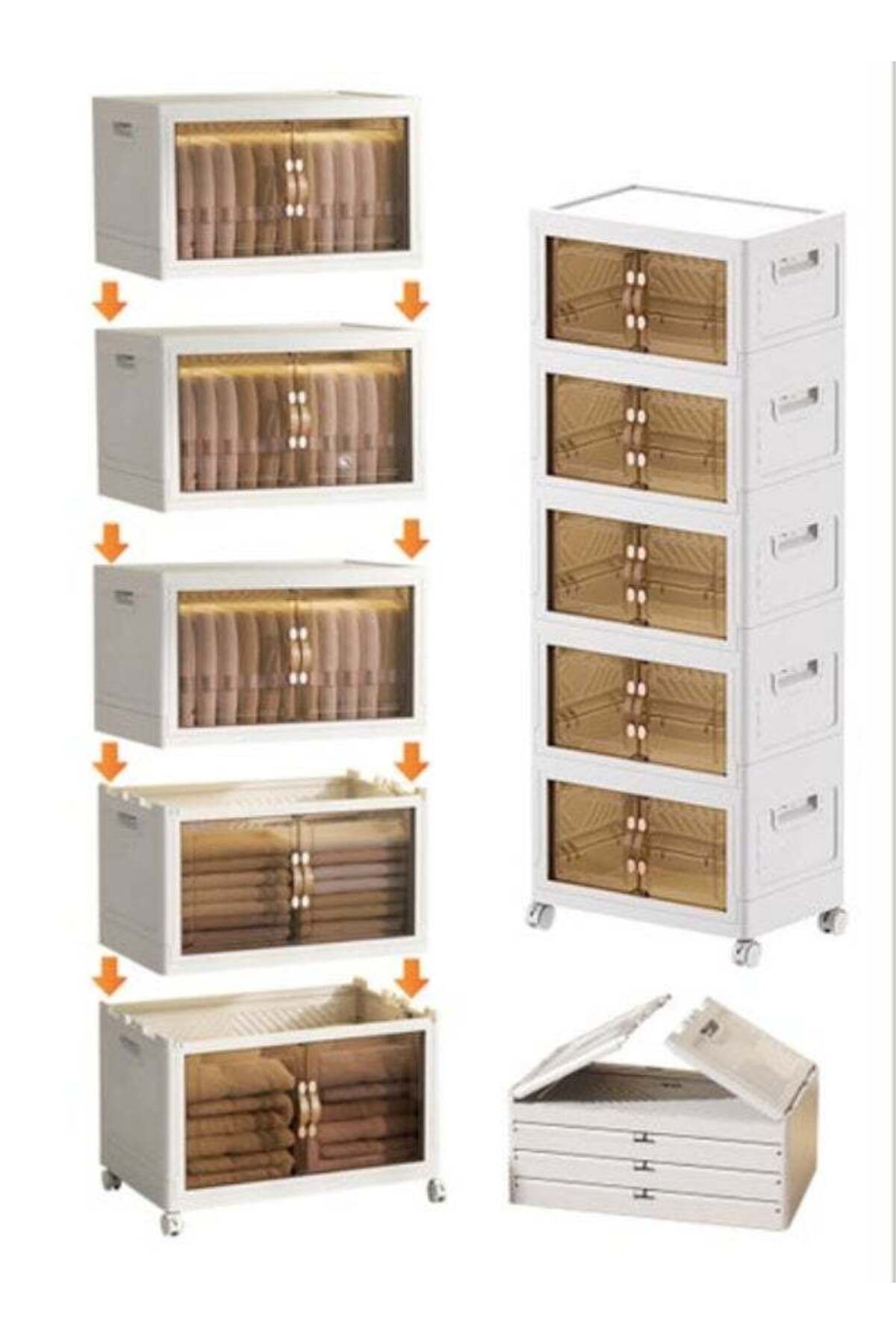 Ruya Dukkan Foldable Storage Closet Large Size with Wheels and Magnetic ...