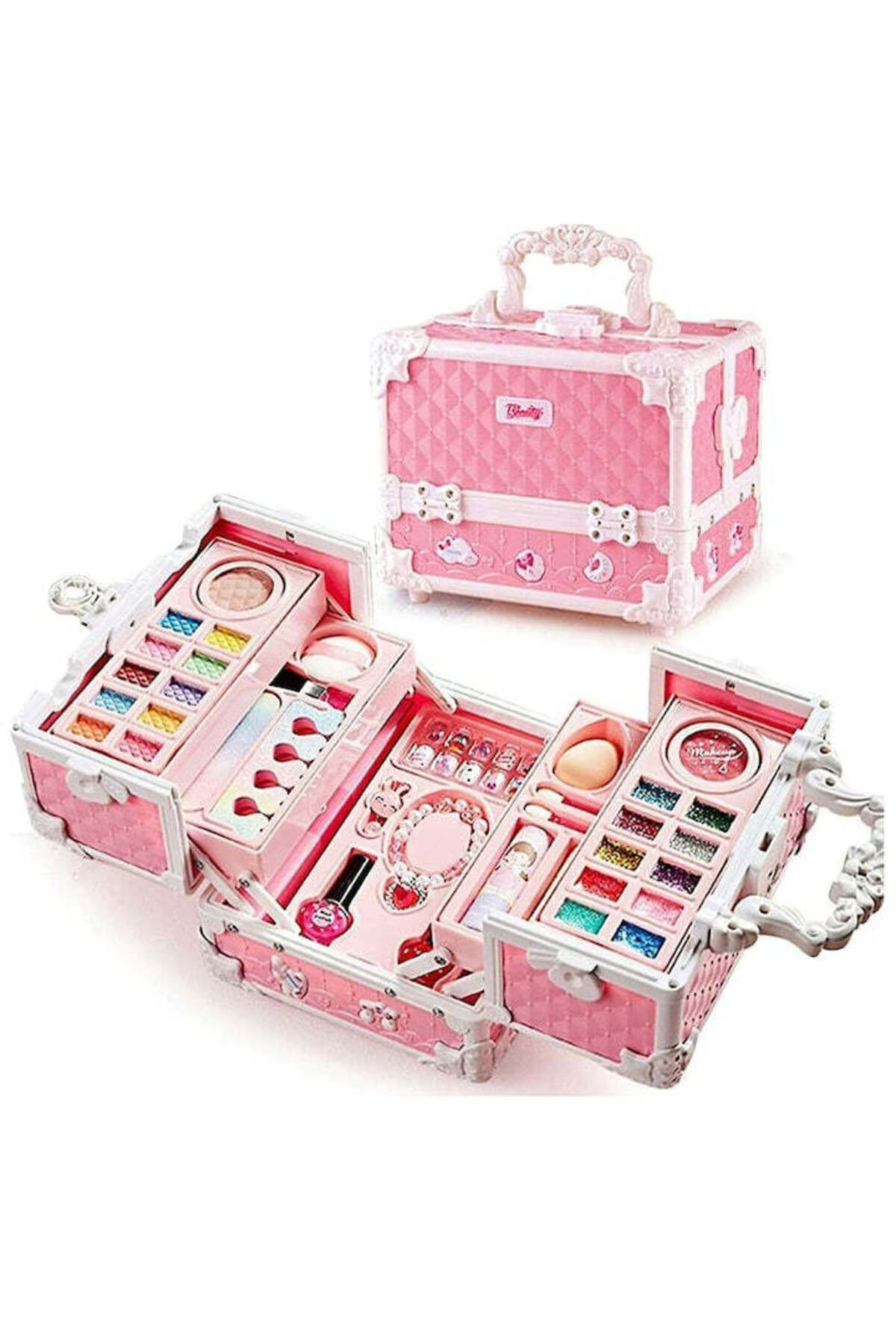 KidProtect Trusa Machiaj Copii Make Up Doll, 49 Piese, Non Toxice ...