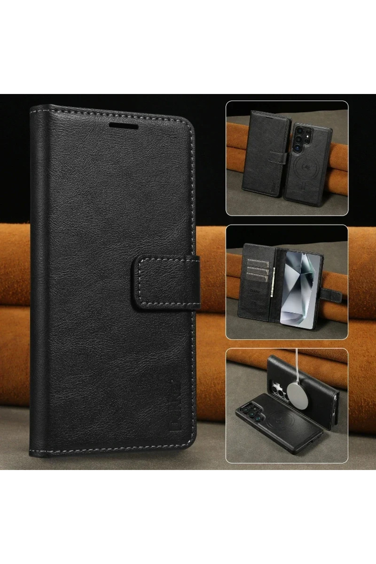 Choice Galaxy S24 Ultra black 2 In 1 Magnetic Leather Case for S25 ...