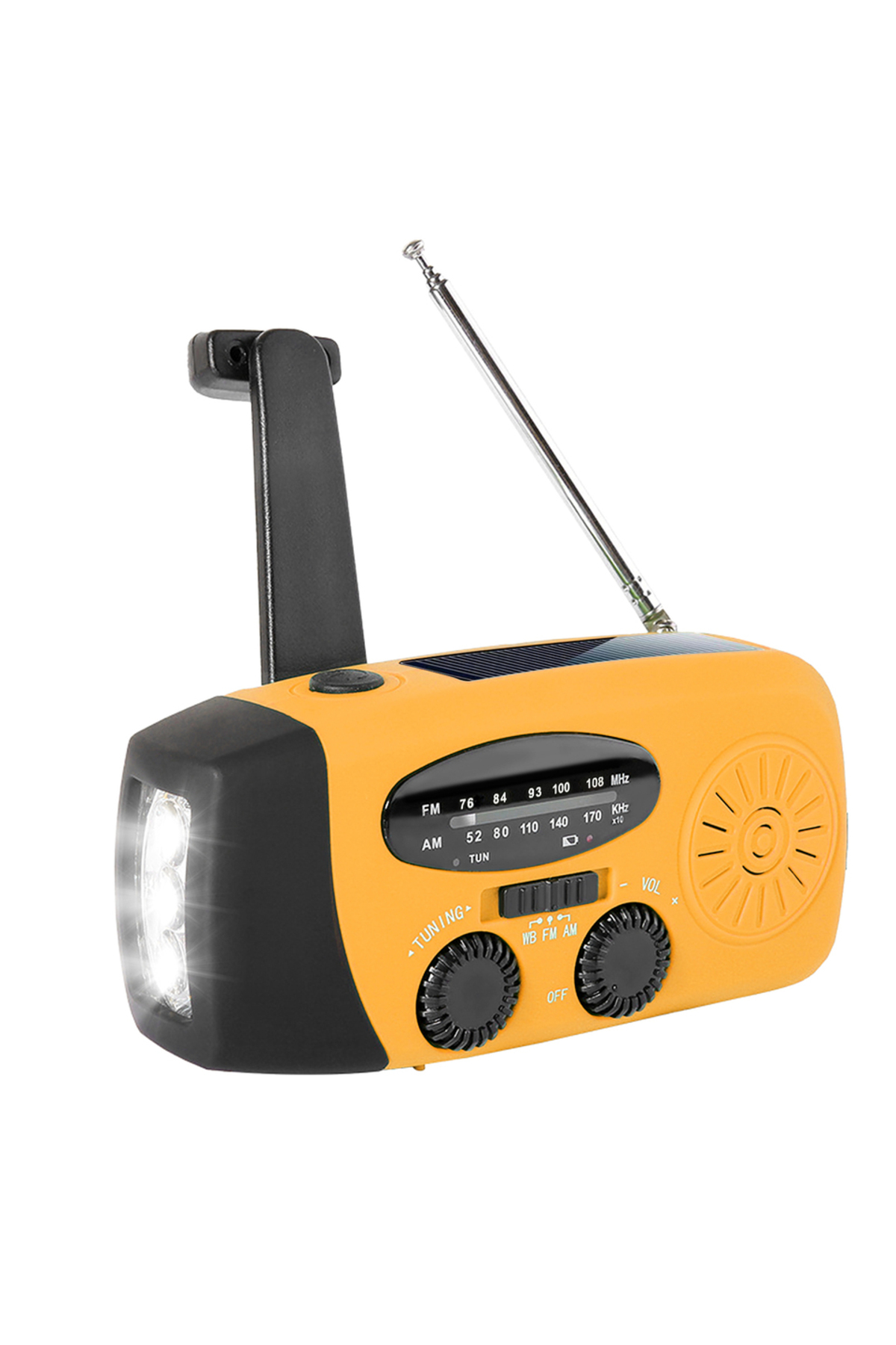 Choice Orange USA Emergency Radio Sun Powered Hand Crank FM/AM Weather ...