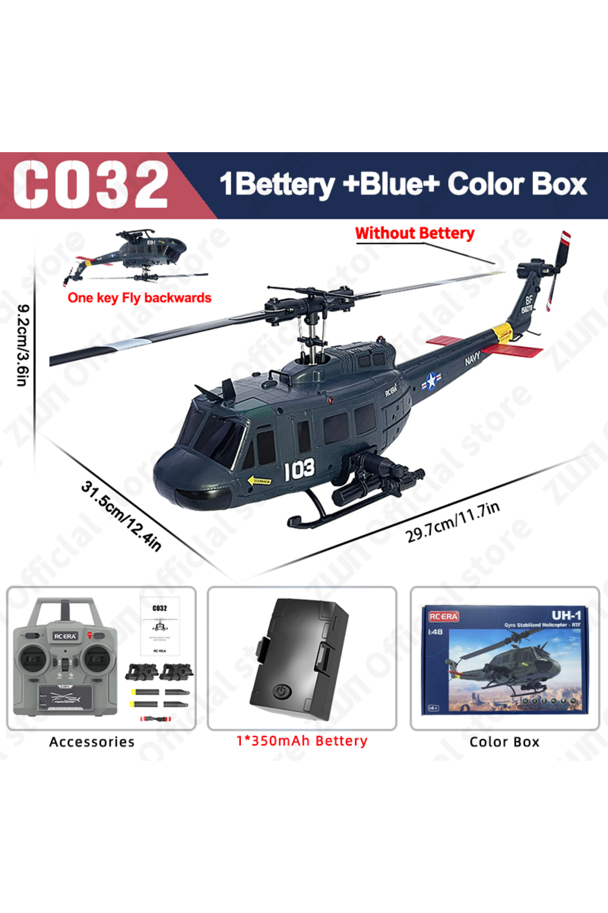 Choice C032 1B أزرق داكن C032 RC Heliter 2.4G جيروسكوب 6 محاور 6 قنوات ...
