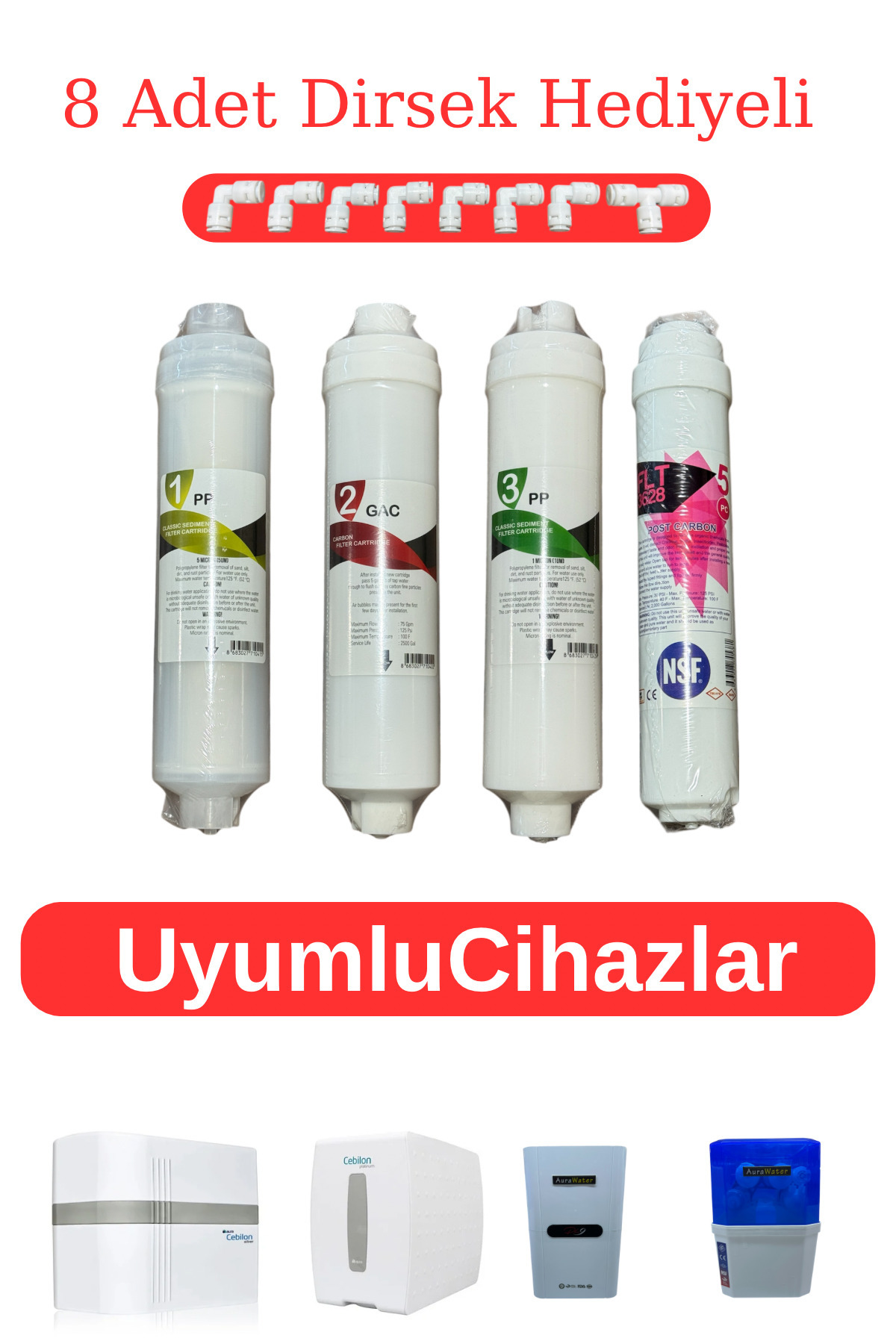 Aura İhlas Cebilon Silver Platinum ve Plus Uyumlu 4'lü Filtre (Compact ...