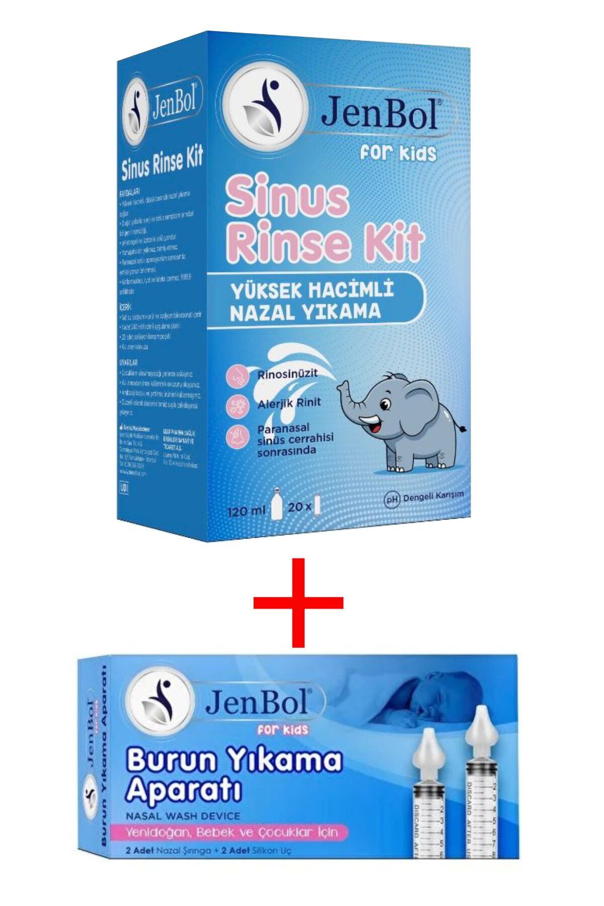 Jenbol Kids Sinus Rinse Burun ve Sinus Temizleme Kiti 120 ml X 20 Yedek ...