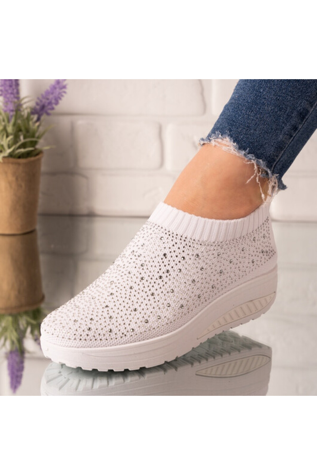 Sofia Store Sneakersi dama din material textil Lanna- Trendyol