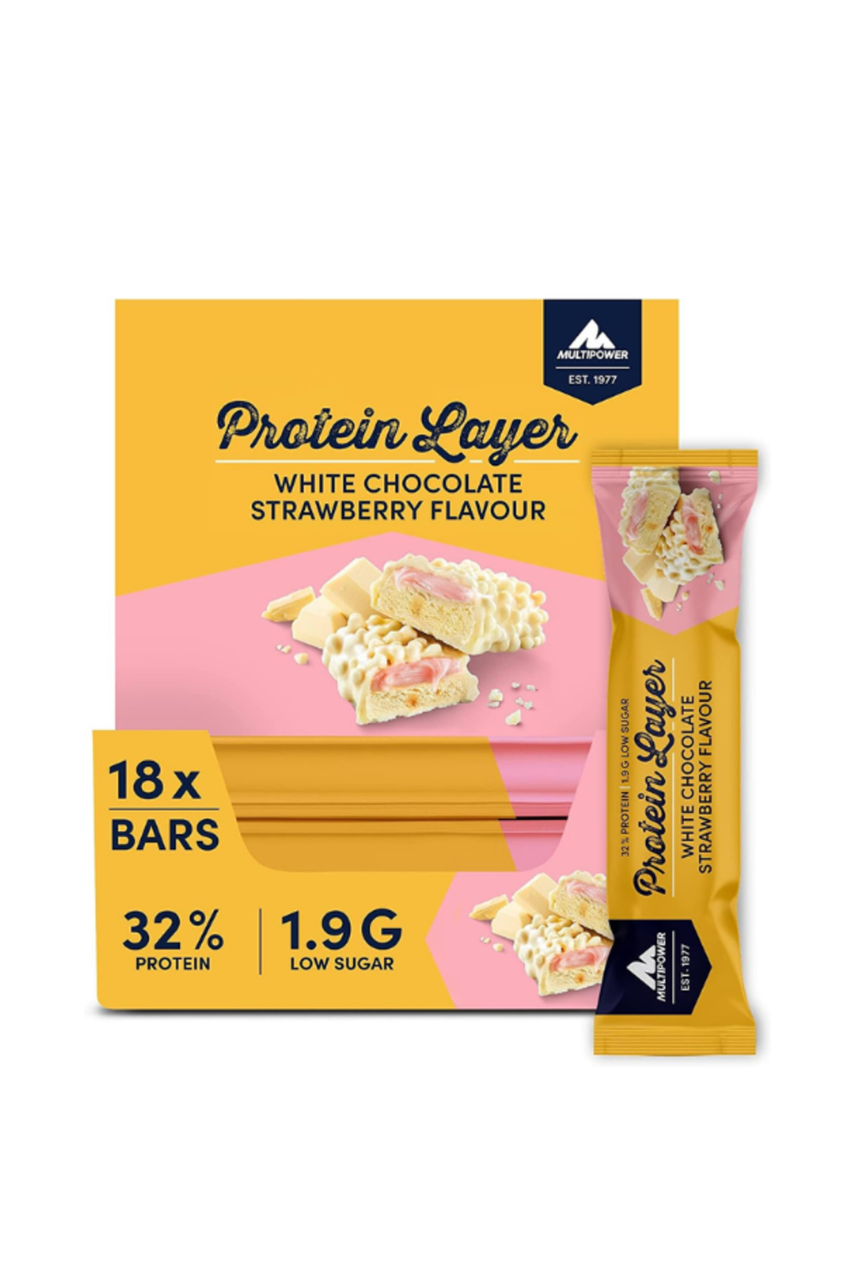 Multipower Protein Layer Bar 18 Adet - Beyaz Çikolata & Çilek Aromalı ...