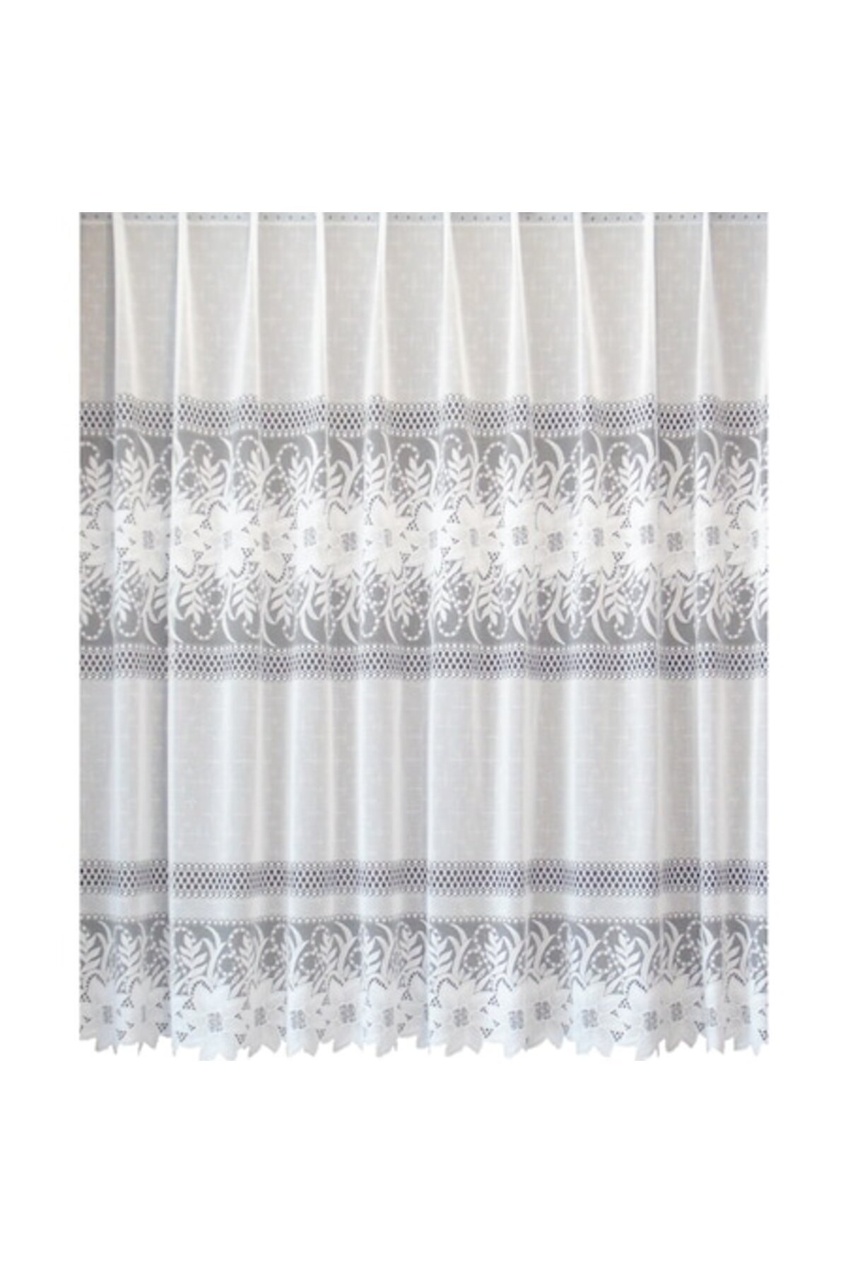 TREI STEJARI Perdea de Pascani, model 51203, 250 cm x 160 H, Alb- Trendyol