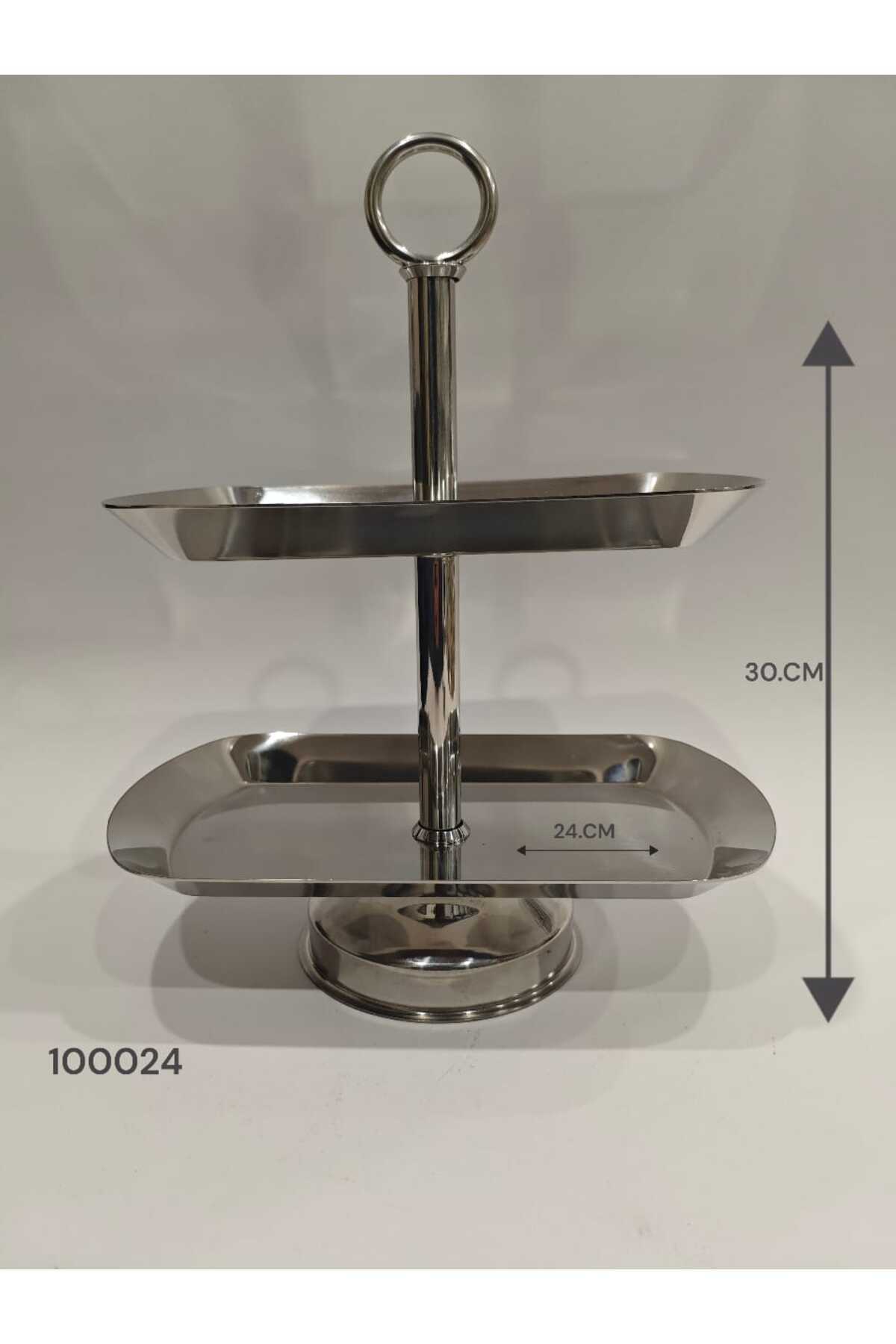 PA Stainless steel nut/fruit stand, 2 tiers, new 2026 model.- Trendyol