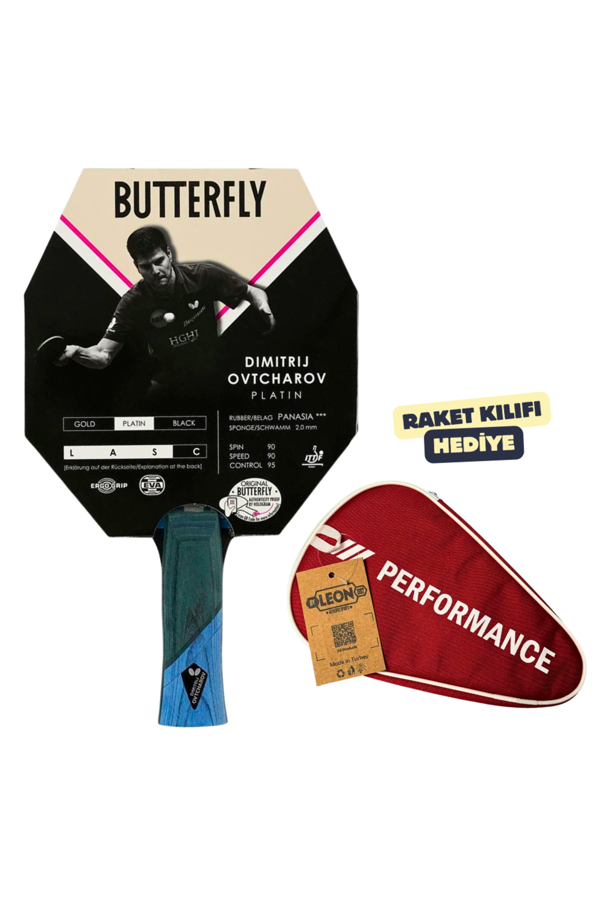 BUTTERFLY Dimitrij Ovtcharov Platin Masa Tenisi Raketi ITTF Onaylı ...