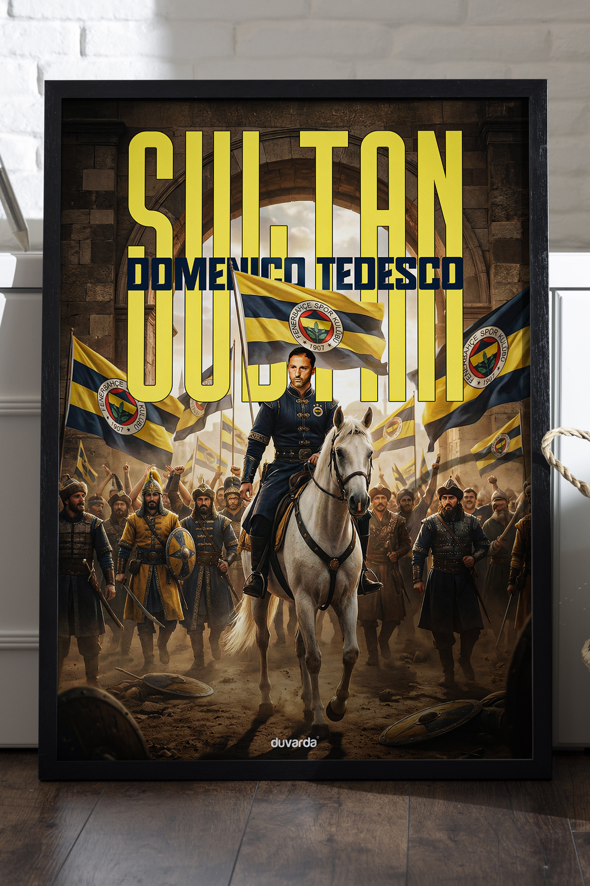Duvarda Domenico Tedesco Fenerbahçe Siyah Ahşap Çerçeveli Poster ...