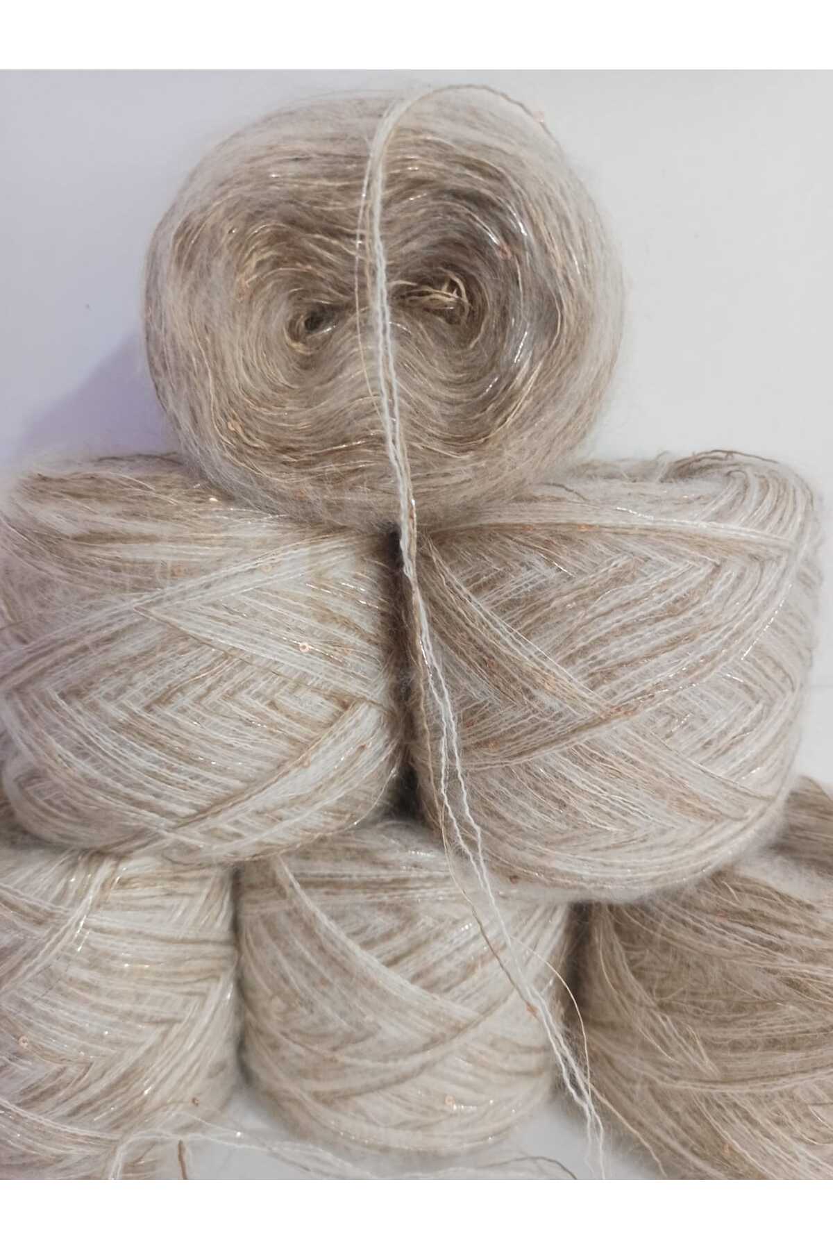 İPEK YÜN İPLİK DÜNYASI Angora Knitting Yarn 2 Ply (Ecru) Sim (Gold ...