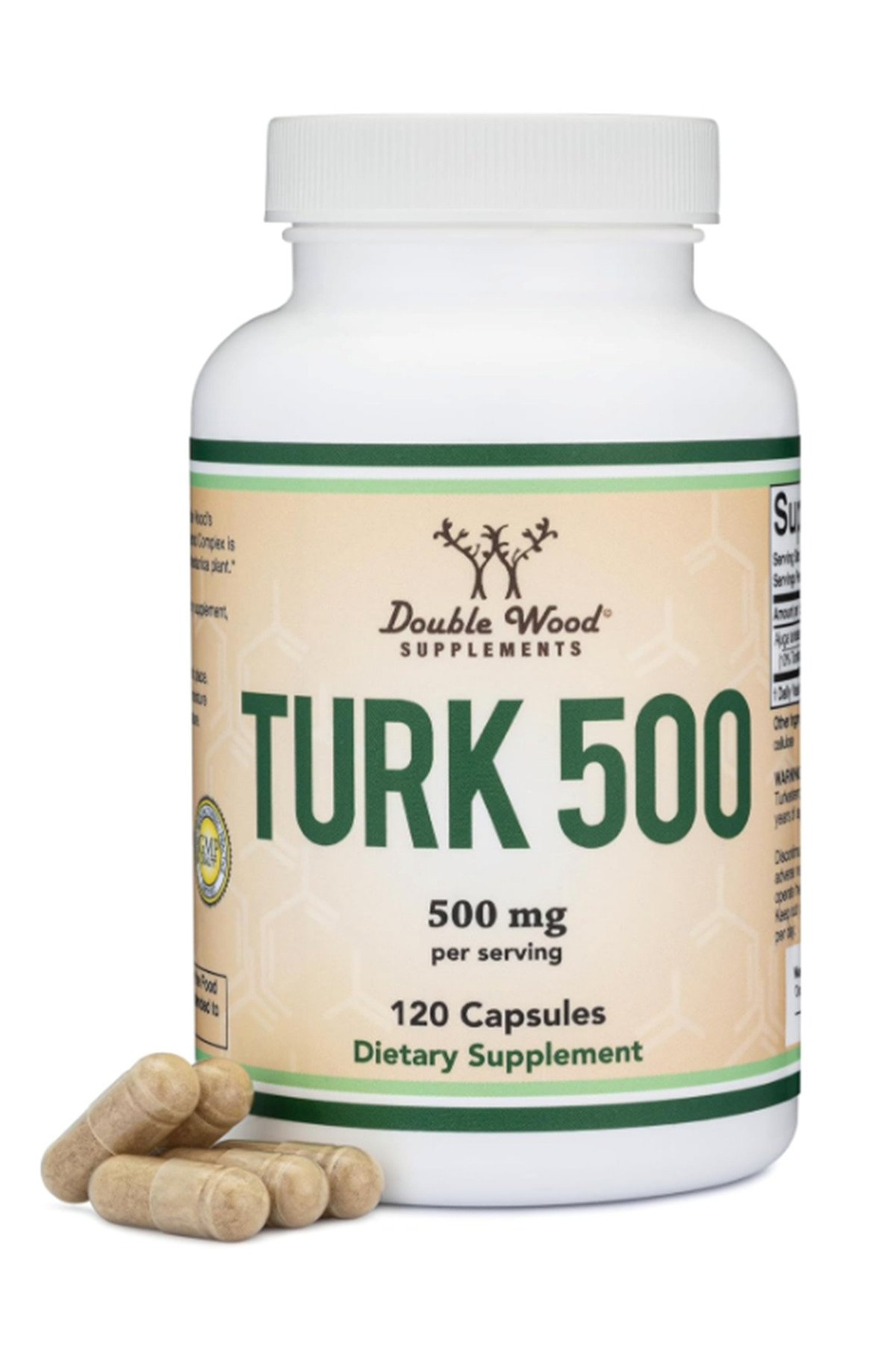 DOUBLE WOOD TURK 500 Turkesterone Supplement 500mg, 120 Capsul.52 ...