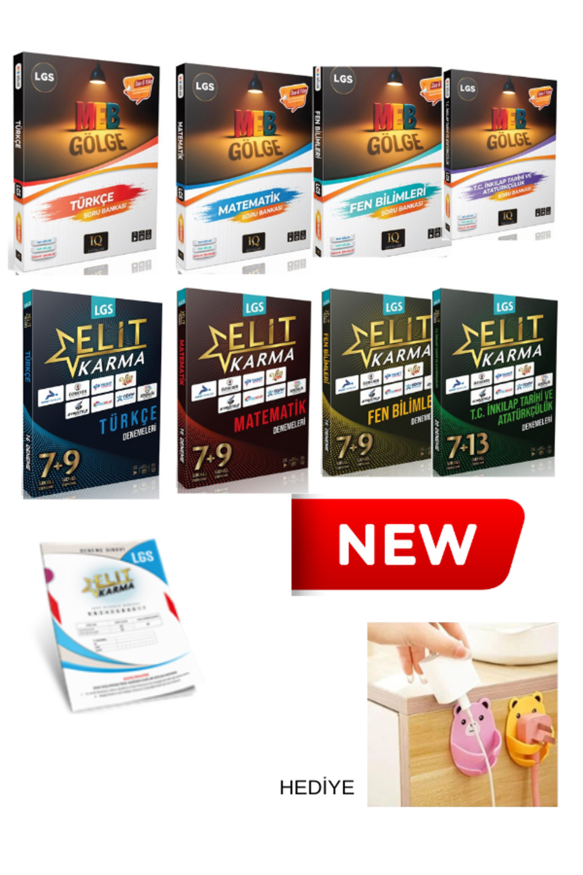 IQ YAYINLARI Gölge LGS Soru Bankası 4lü set+Elitkarma LGS Branş Deneme ...