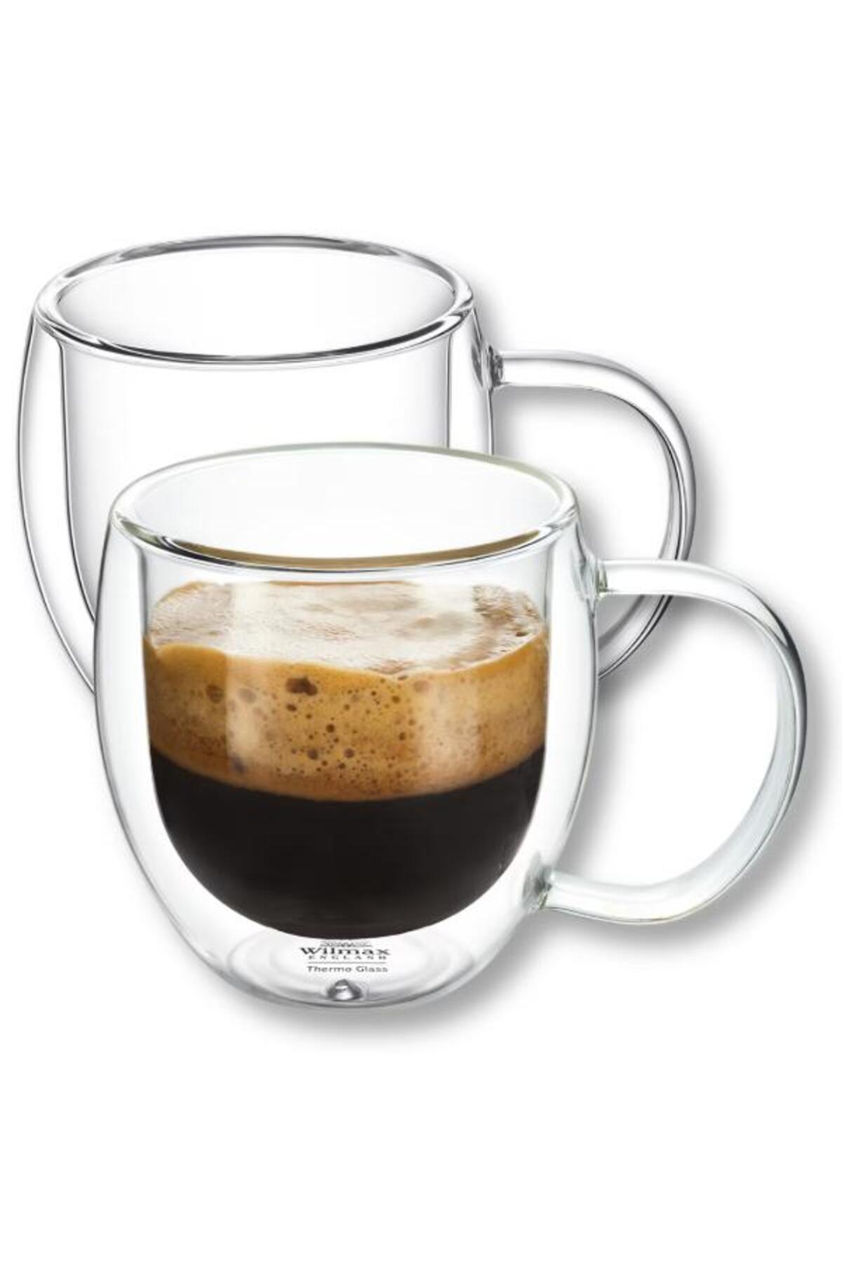 DBR Set 2 cani de cafea By DBR® cu pereți dubli din borosilicat de 250 ...