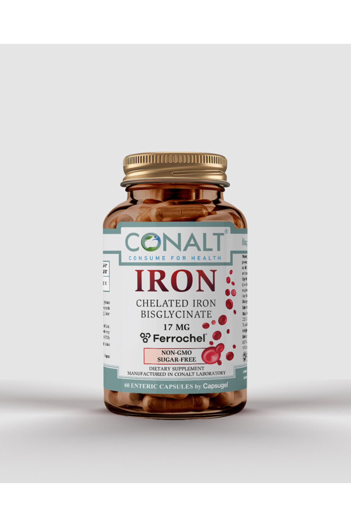 CONALT مكمل غذائي فاخر يحتوي على 17 ملغ من الحديد بتركيبة بيزجليسينات ...