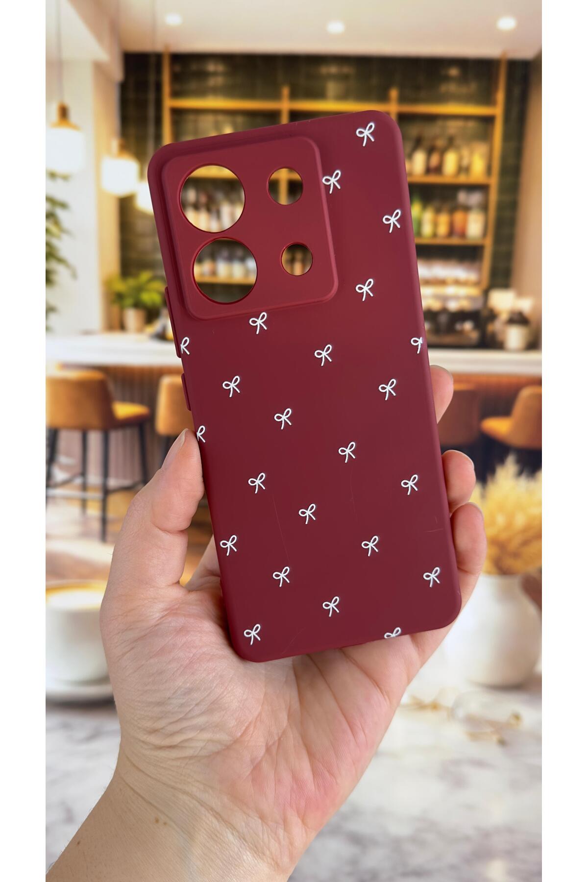 Vip Case Redmi Note 13 Pro 5G Uyumlu Beyaz Fiyonk Desenli Silikon Darbe ...