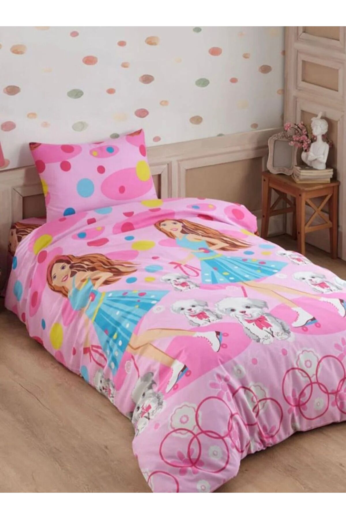 VELLON HOME BARBİE DESEN %100 PAMUK TEK KİŞİLİK NEVRESİM TAKIMI ...