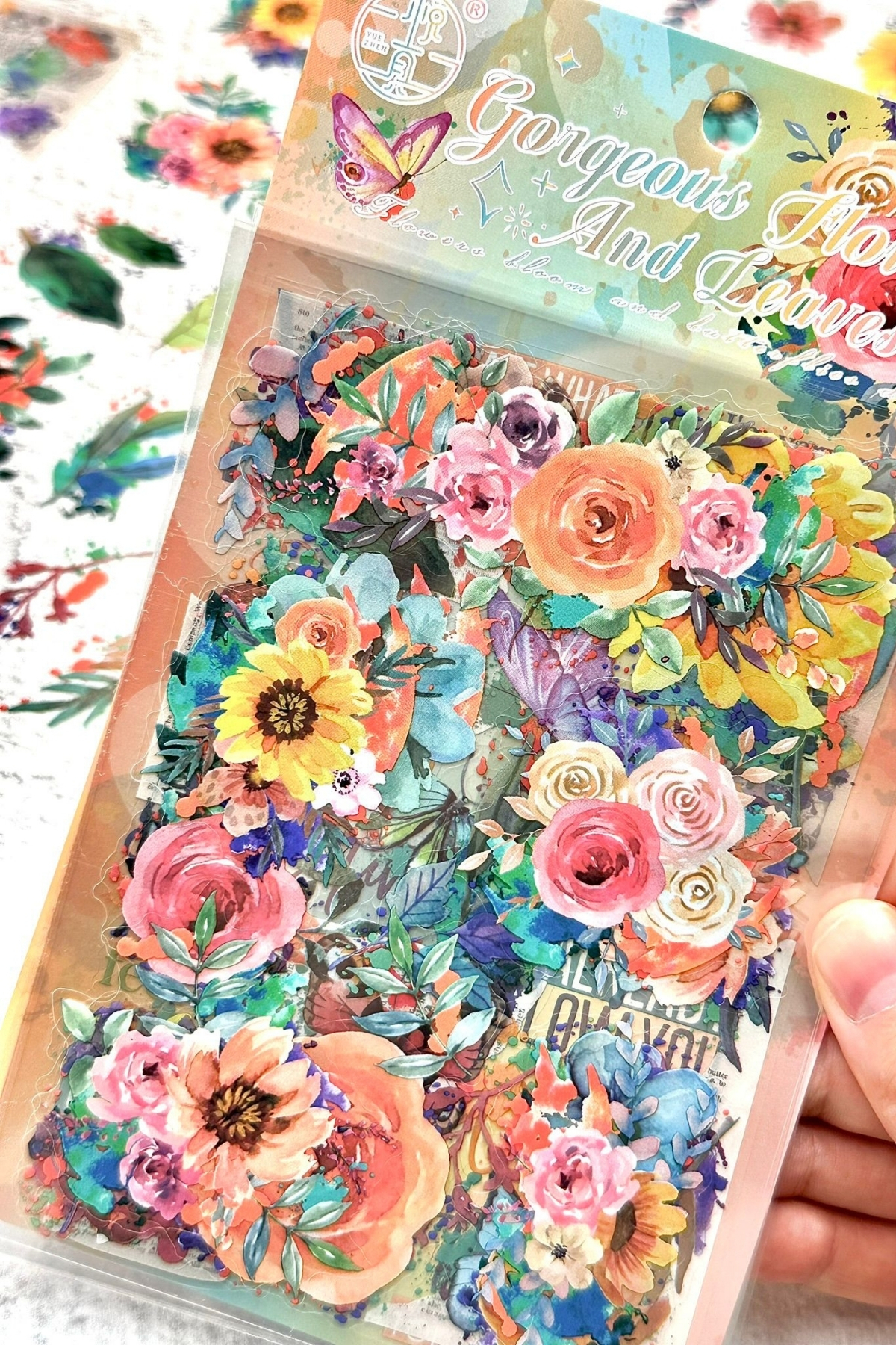 Kolbi Craft 6 Sheets 60 Pieces Transparent Large Orange Color Flower ...