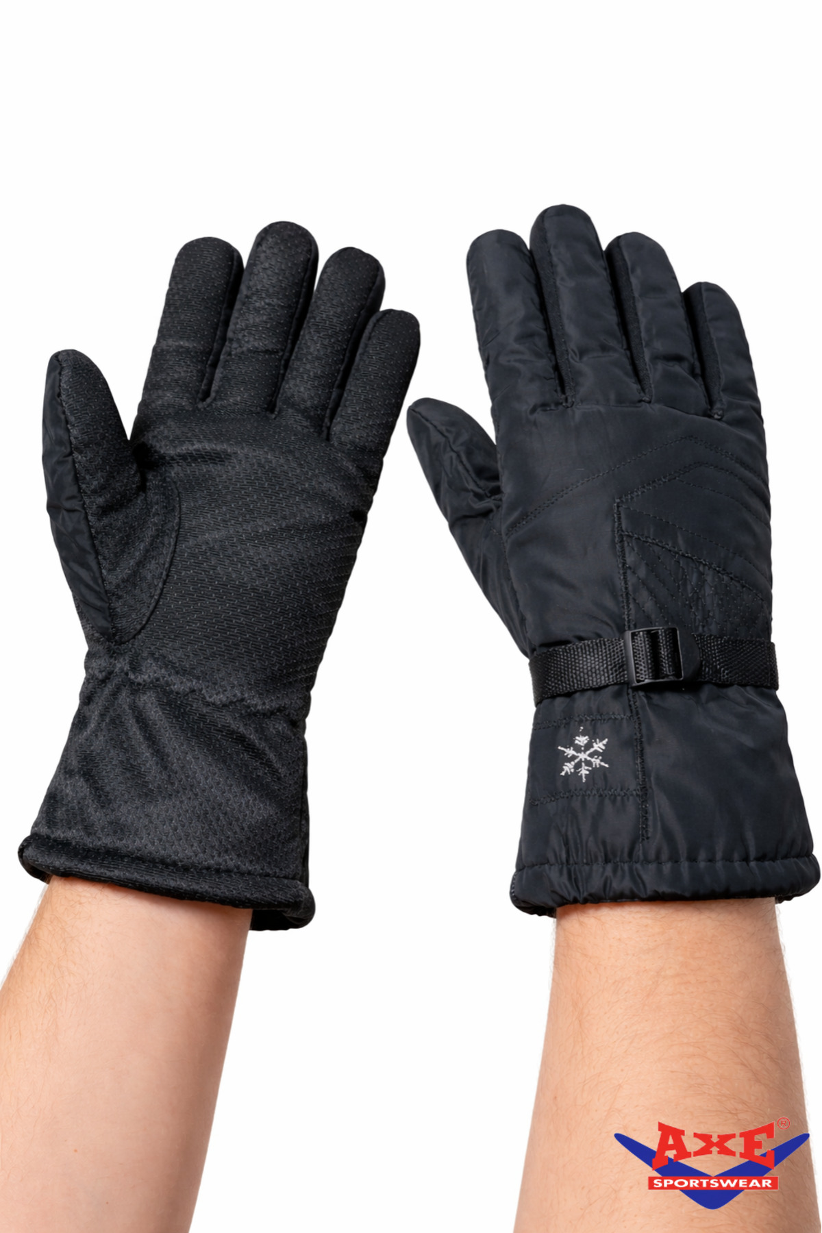 AXE SPORTSWEAR Ανδρικά μαύρα χειμερινά γάντια για χιόνι για σκι, με ...