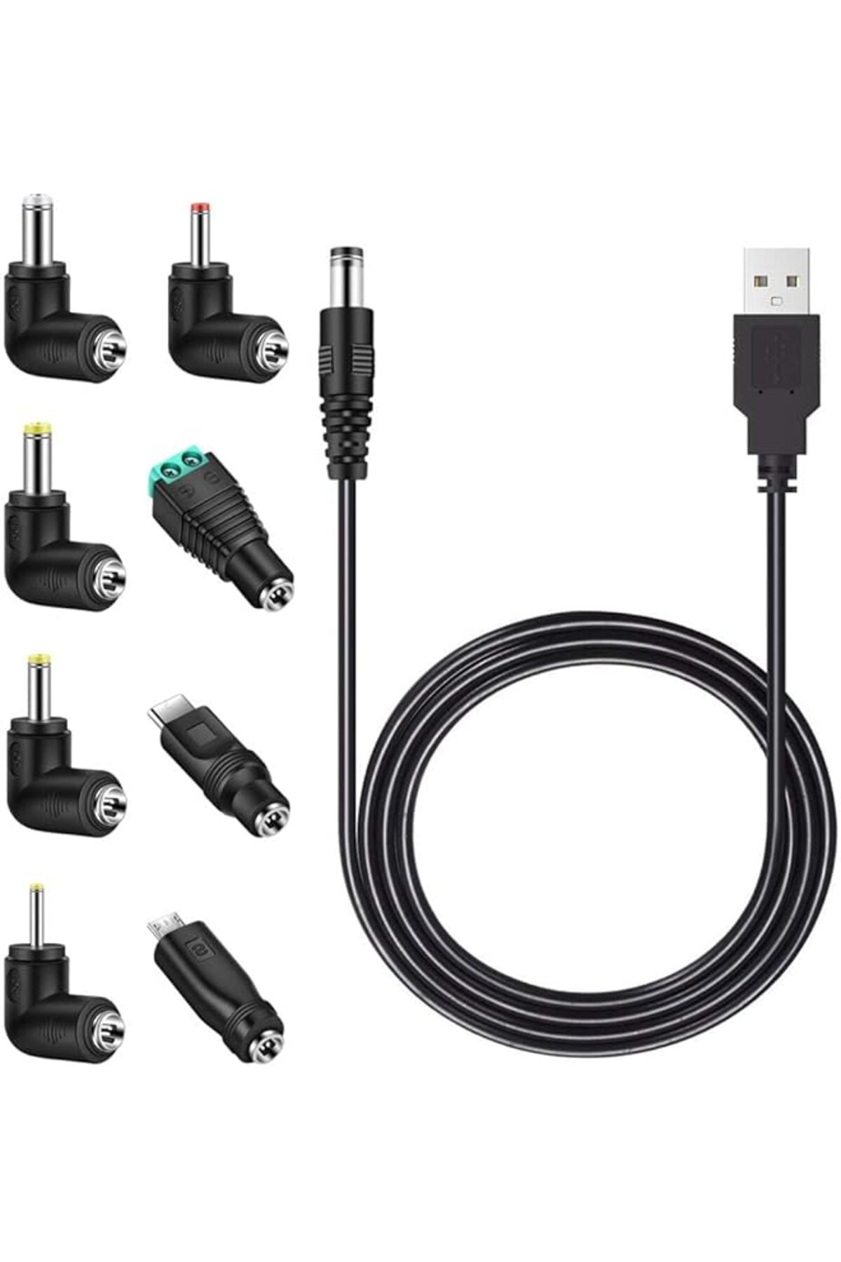 The Bros Universal 5V DC Power Cable, USB to DC 5.5x2.1mm Charging Cord ...