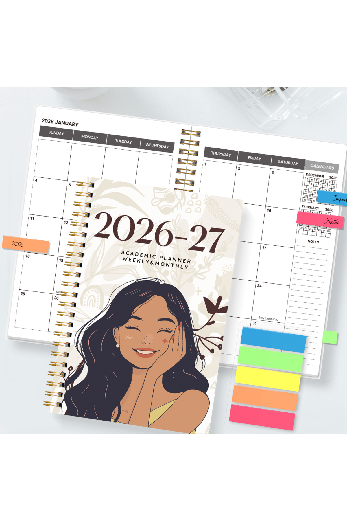 Choice Beige 2026-2027 A5 Weekly & Monthly Planner – Jan 2026 to Dec ...