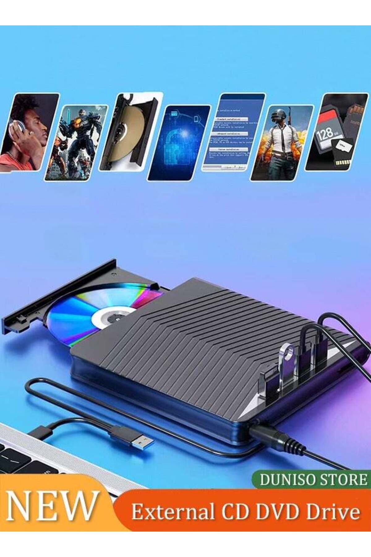 DOMEET External DVD drive, USB portable CD player, burner, reader ...