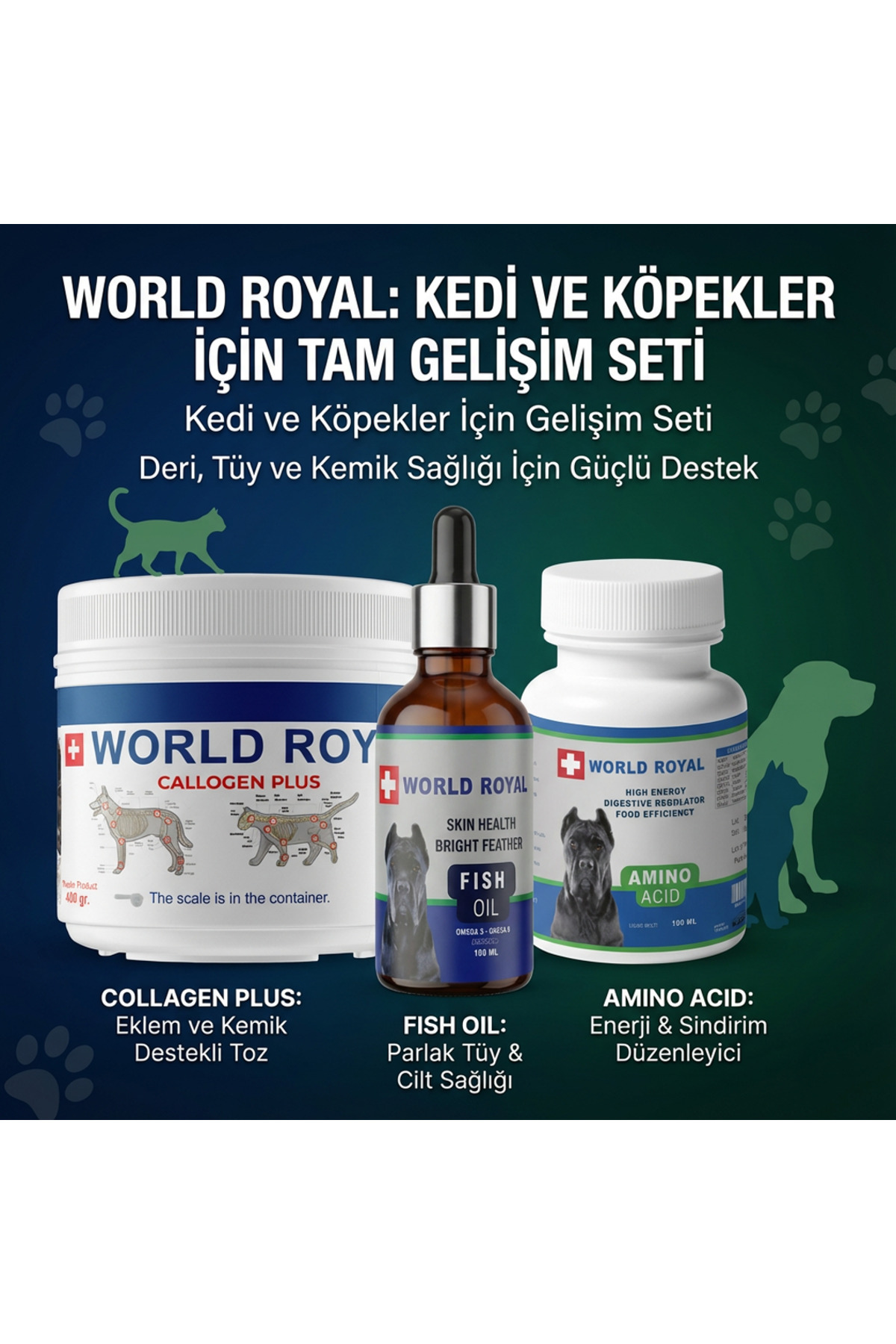 World Royal Köpekler İçin Collagen & Fish oil & Amino Acid Ultra ...