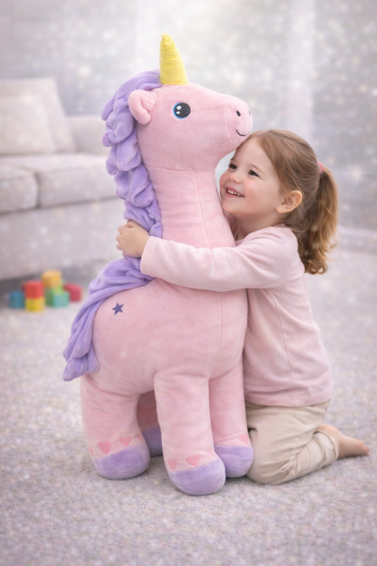 Canland Büyük Boy Peluş Unicorn Oyuncak – Yumuşak Dolgulu, Dekoratif ve ...