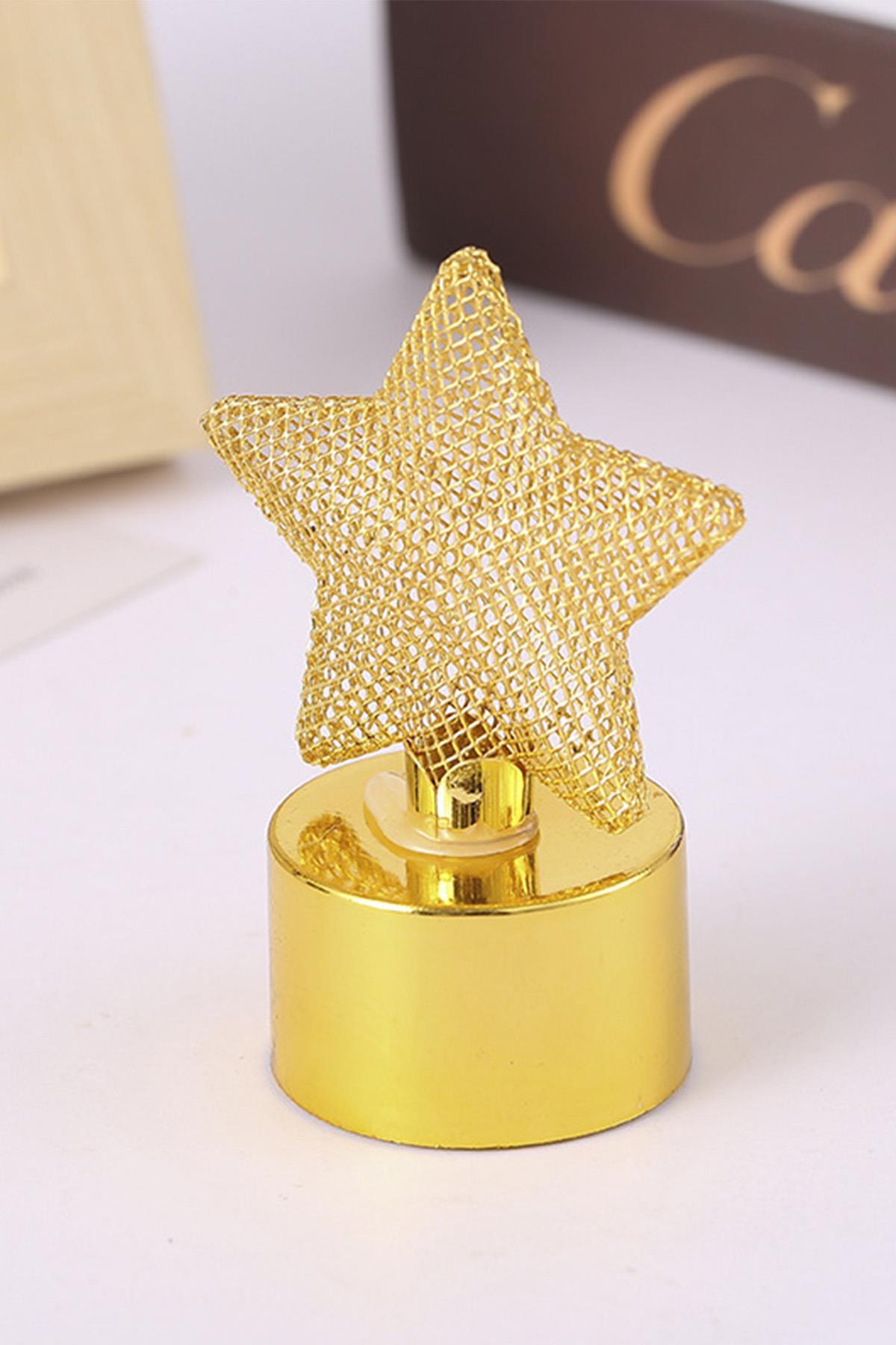 Murido LED Işıklı Yıldız Dekoru – Gold – Masa Üstü / İftar Sofrası / Ev ...