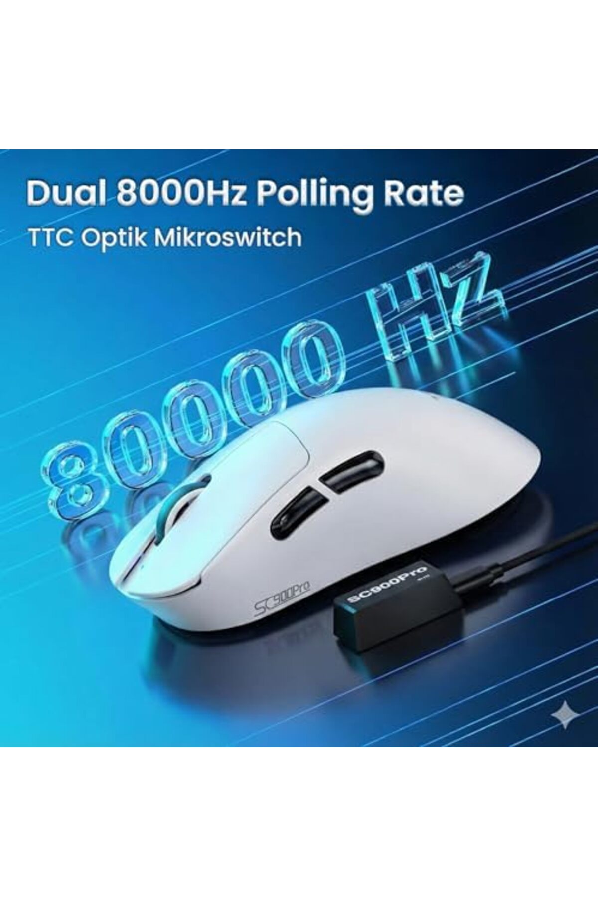 STOREMAX Aula SC900 Pro PAW3395 Sensör 26000 DPI 8000Hz Kablolu ve ...
