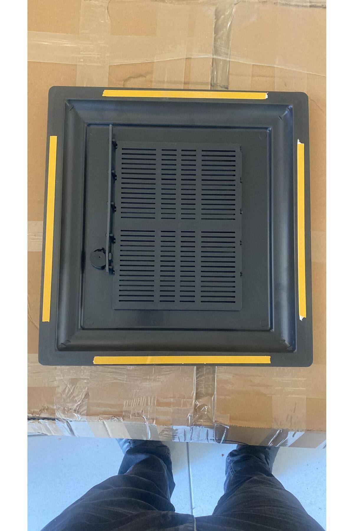 ÇELİK MENFEZ FANLI BANYO MENFEZİ PLASTİK 35X37 FANLI / ANTRASİT GRİ ...