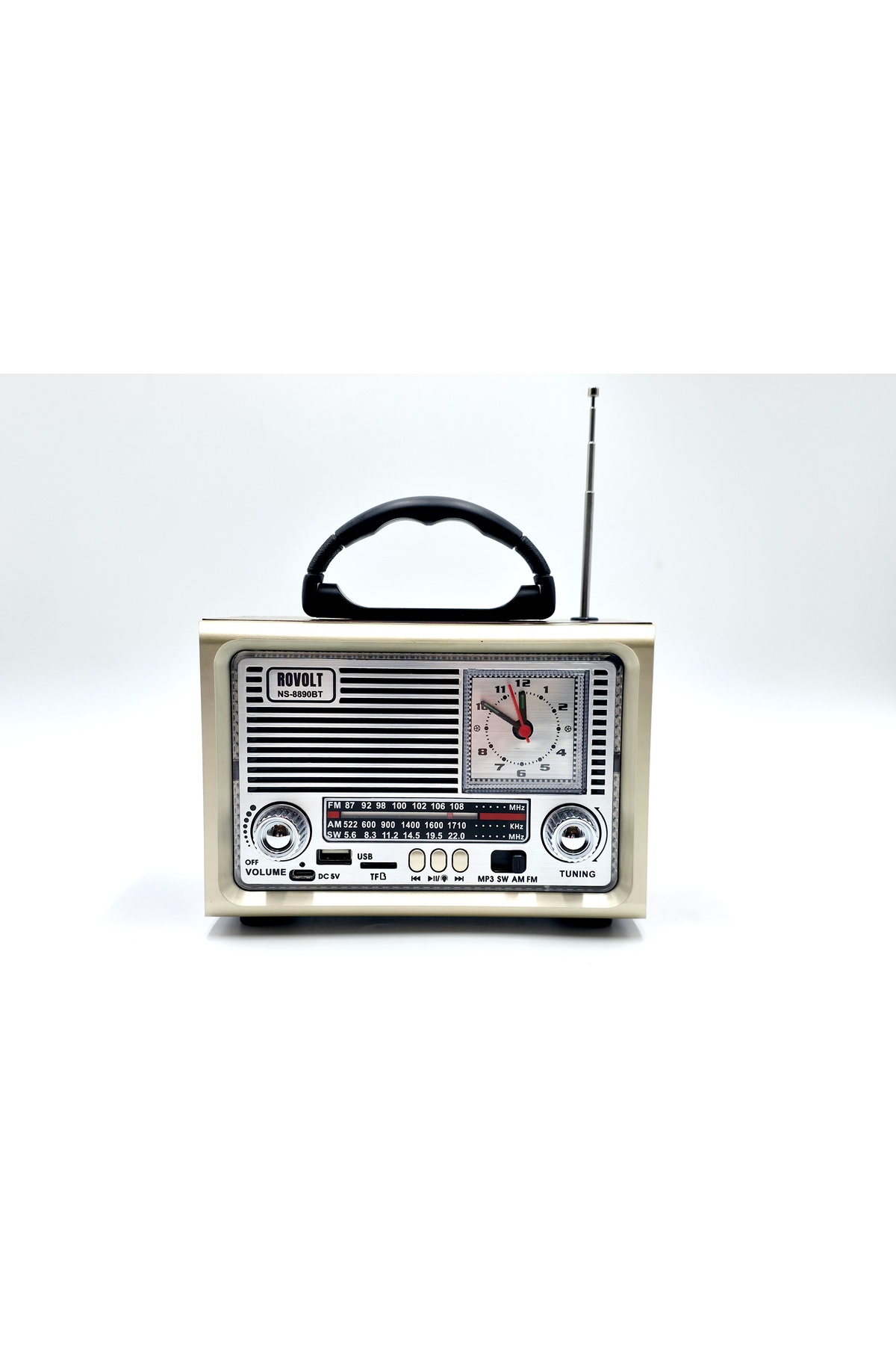 Rovolt Radio NS-8890BT cu Bluetooth – Radio AM/FM/SW cu 3 benzi, player ...