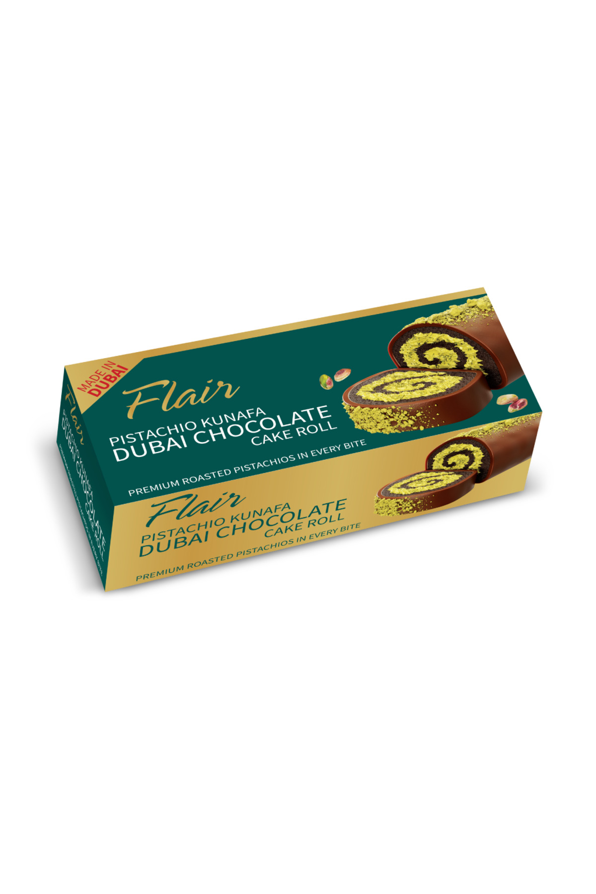 Flair Pistachio Kunafa Dubai Chocolate Cake Roll 165g- Trendyol