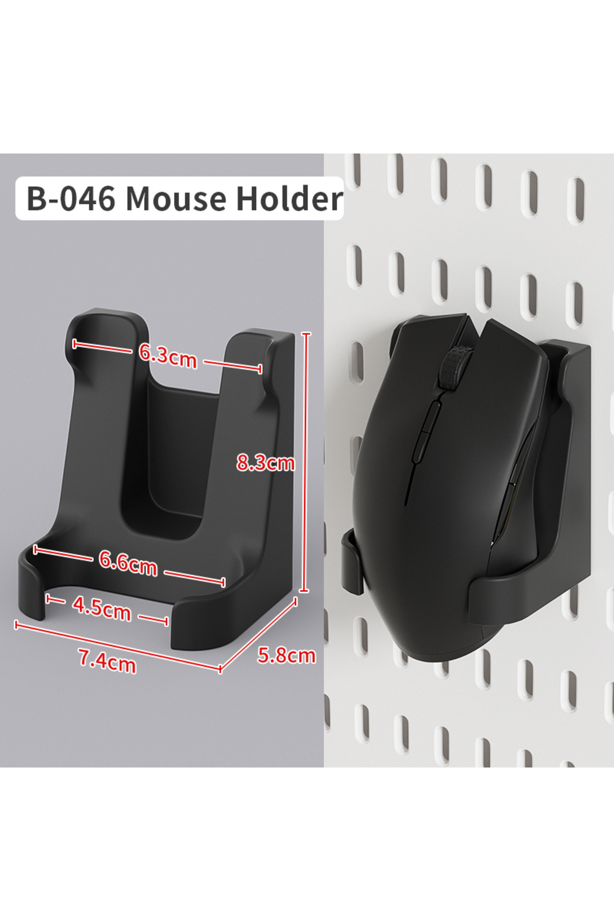 Choice Black Mouse Holder Desktop Decorative Storage Pegboard: Stores ...