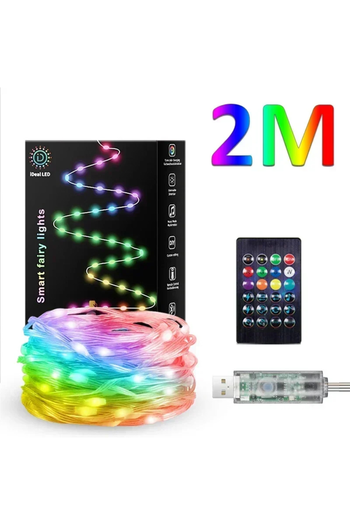 Choice 2M DIY RGBIC Smart String Lights USB Powered Bluetooth Remote ...