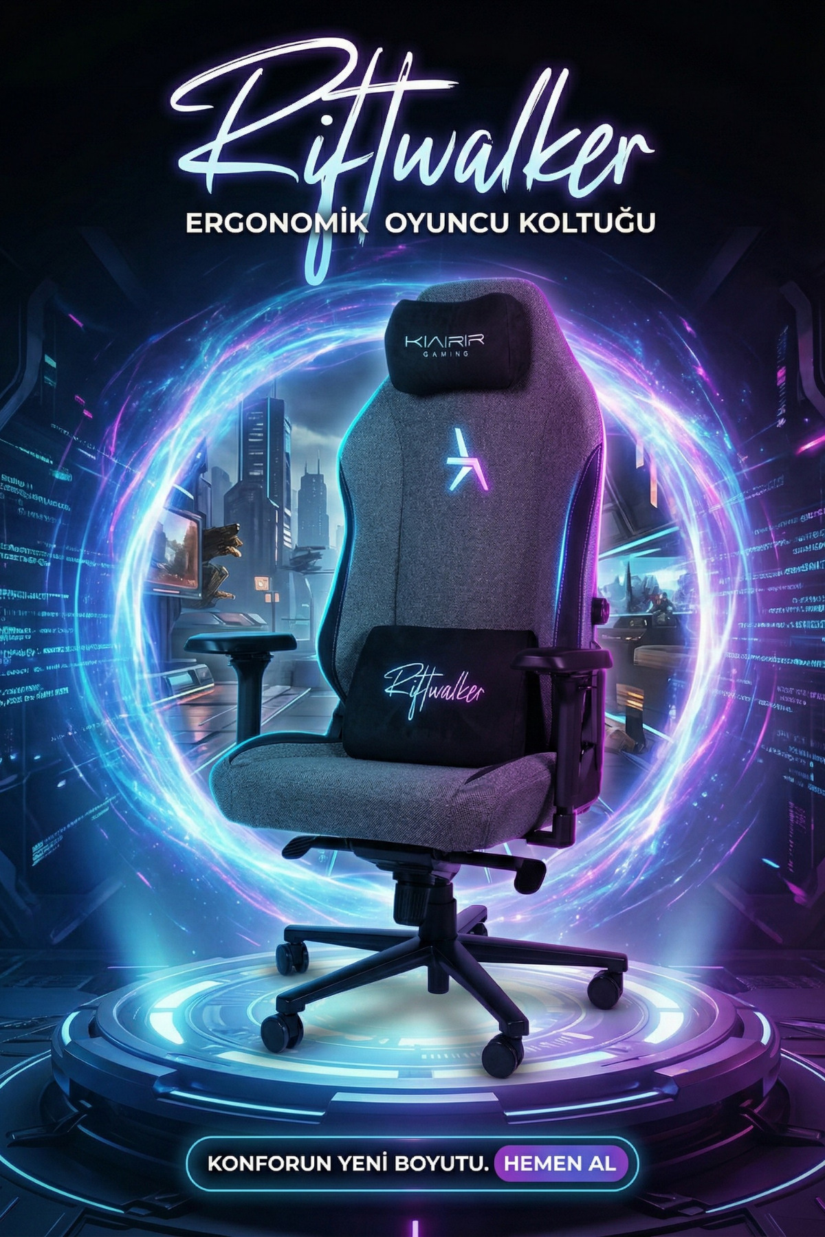 Karr Gaming Riftwalker Ergonomik Terletmeyen Oyuncu Gamer Kumaş Koltuğu ...