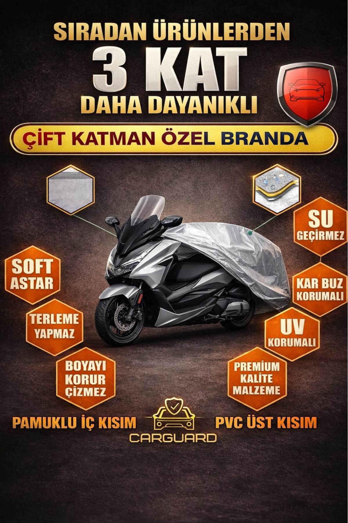 CarGuard Honda Forza Nss250 Nss300 Fitilli Motosiklet Brandası, Arka ...