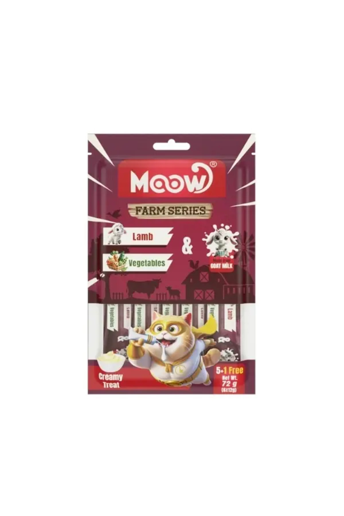 MOOW Adult Liquid Cat Treat with Lamb, Vegetables and Goat Milk 1 Piece ...