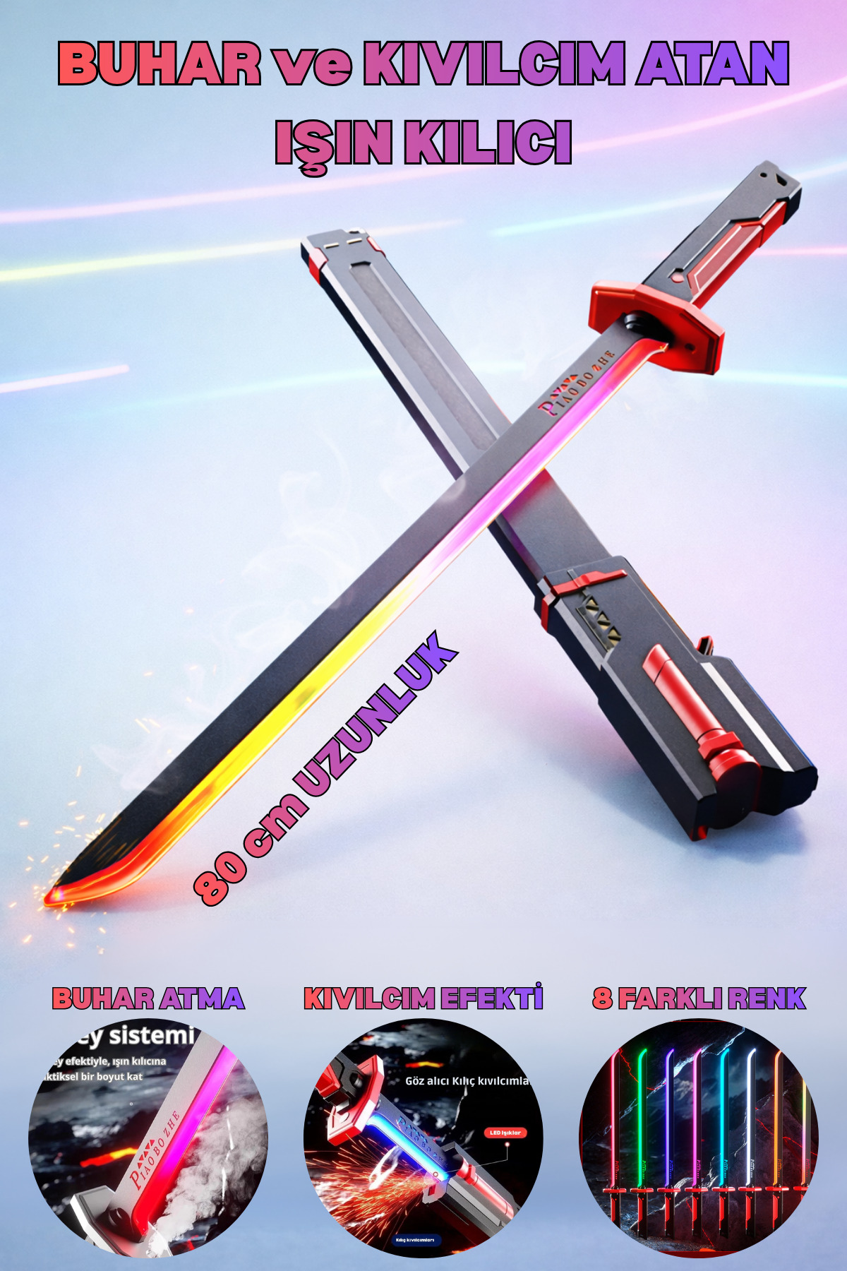 YILDIRIM OYUNCAK Oyuncak RGB LED Işıklı Ses ve Kıvılcım Efektli Buhar ...