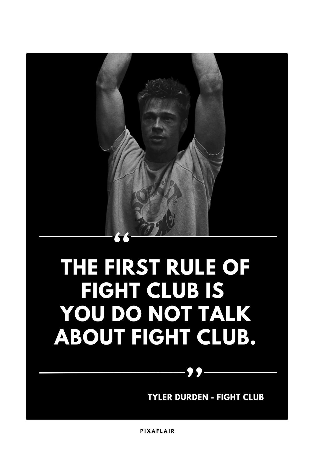 Pixaflair - Fight Club - First Rule - Tablo - Çerçevesiz Film Poster ...