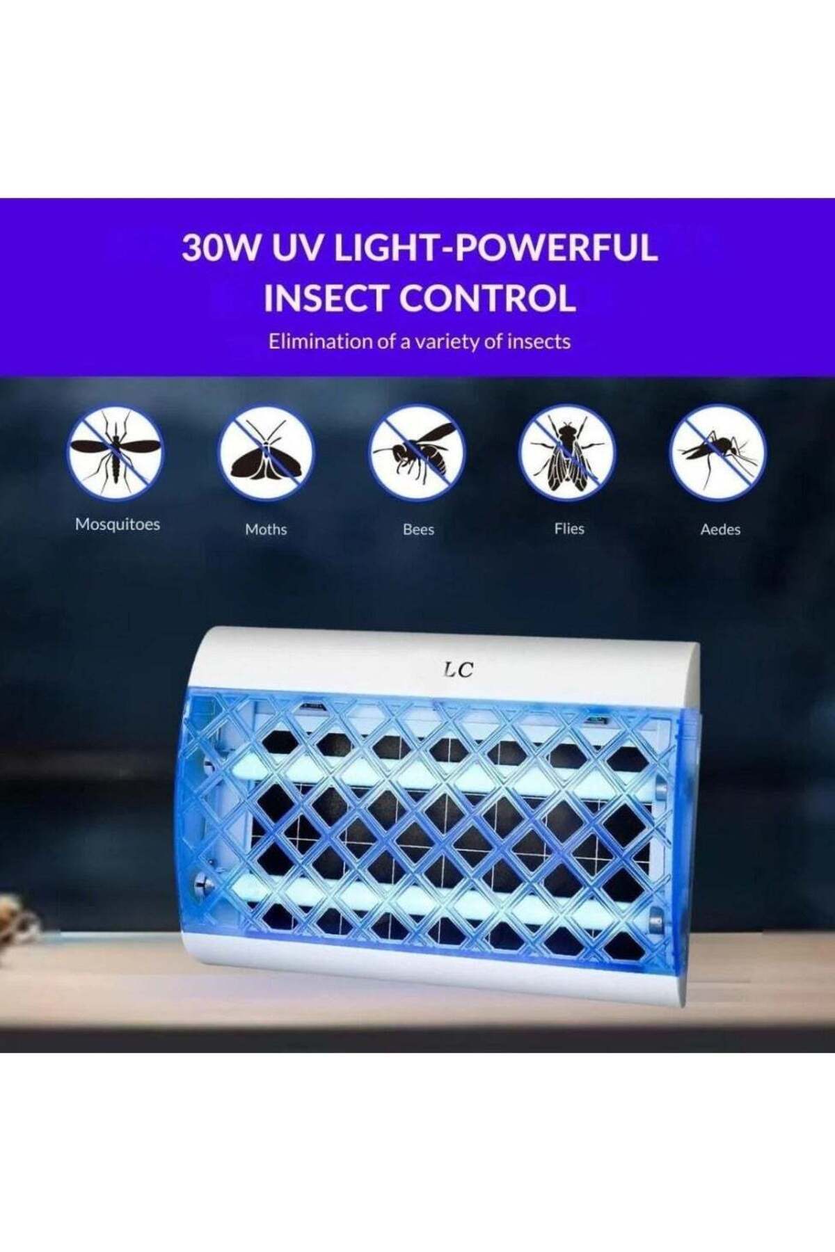 LC 30W UV Light Bug Zapper for Mosquito Fly and Moth Control- Trendyol