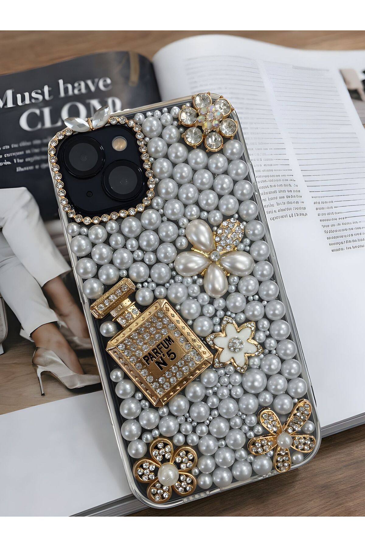 Olinza Shop IPHONE 12 Pro Max İnci Detaylı Telefon Kılıfı Parfüm Charm ...