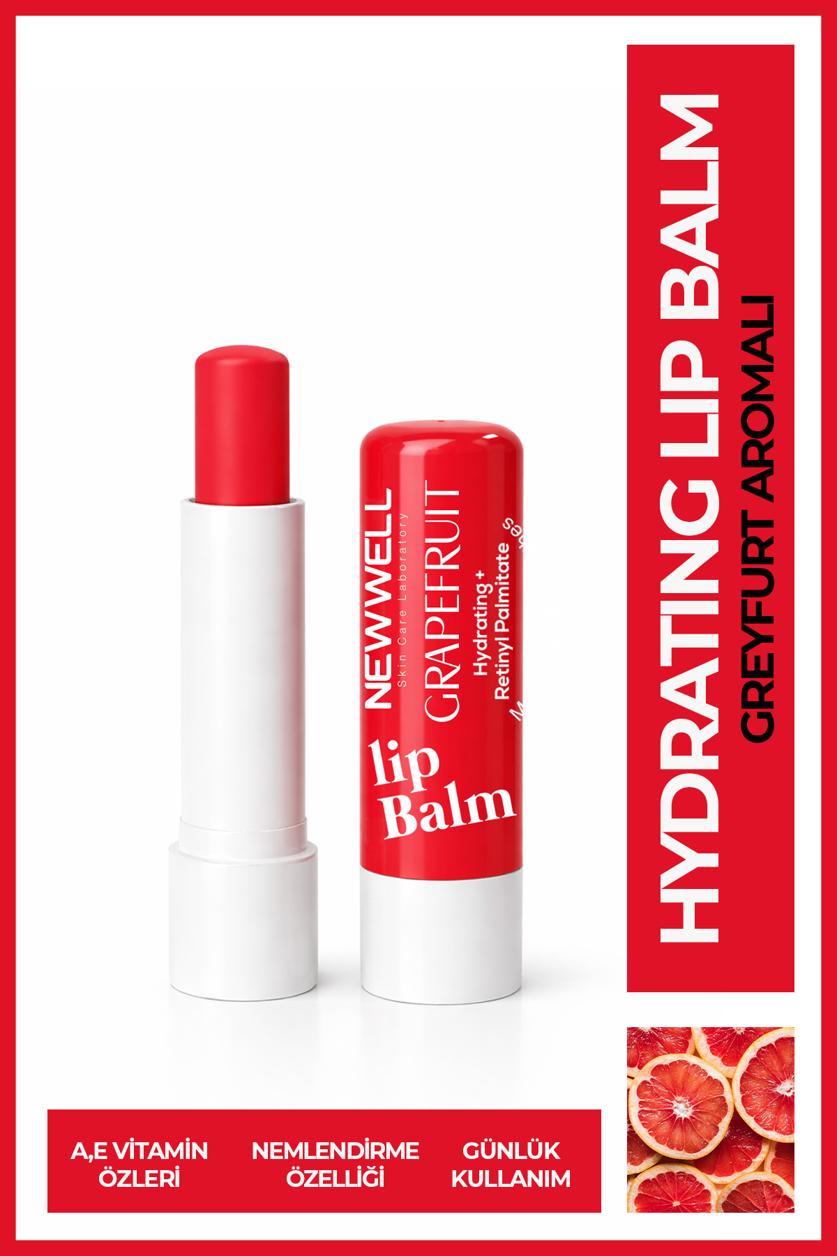 New Well Grapefruit Hydrating Lip Balm – Greyfurt Aromalı Nemlendirici ...