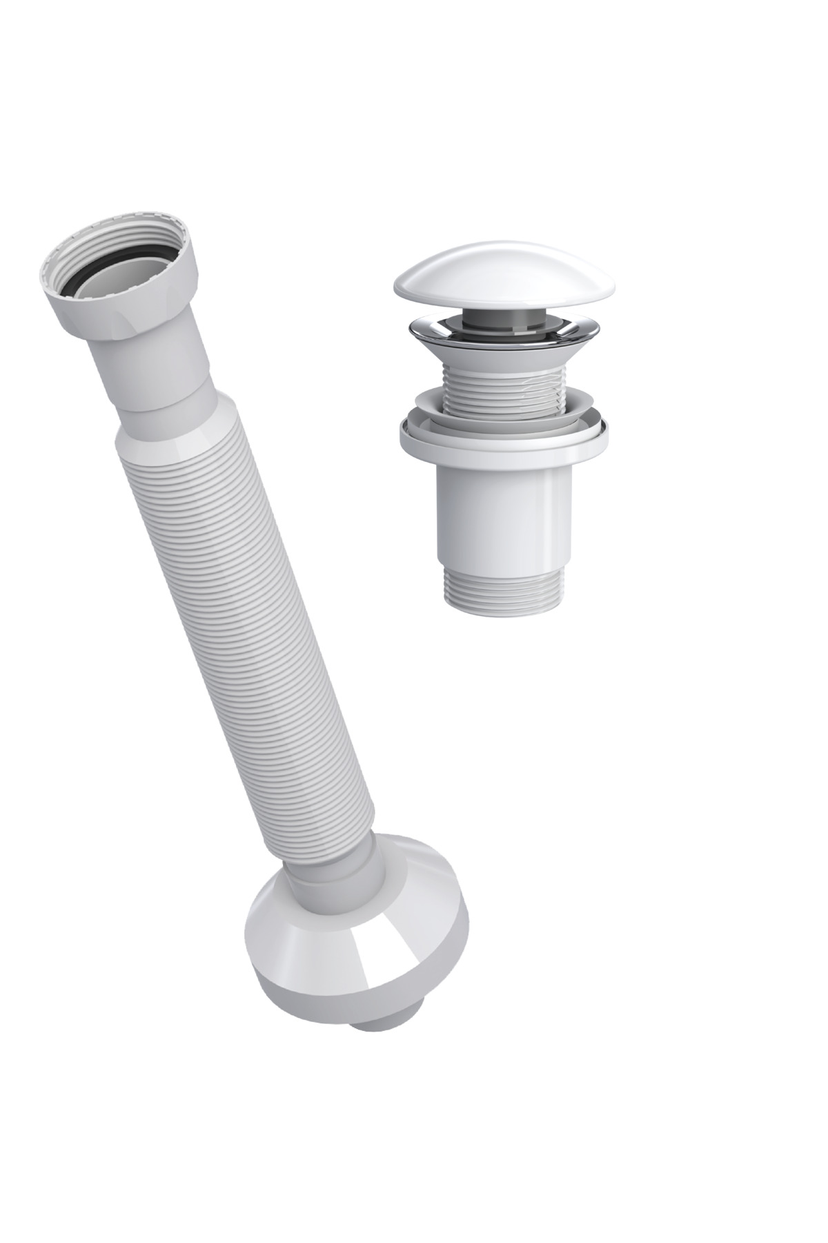 SUERA Magic Pipe Körüklü Gider Borusu + Elixir Pop-Up Set (Parlak Beyaz ...