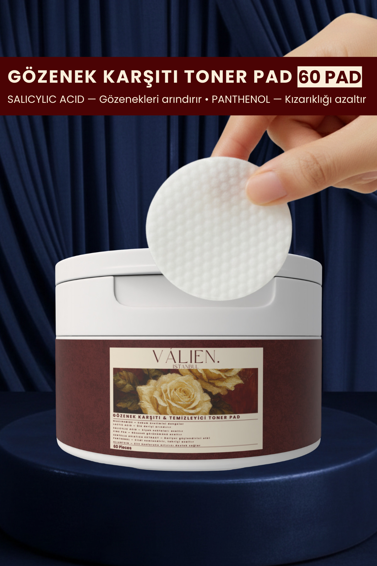 Válien. Gözenek Arındırıcı ve Beyaz Nokta Karşıtı Toner Pad - 60 Adet ...