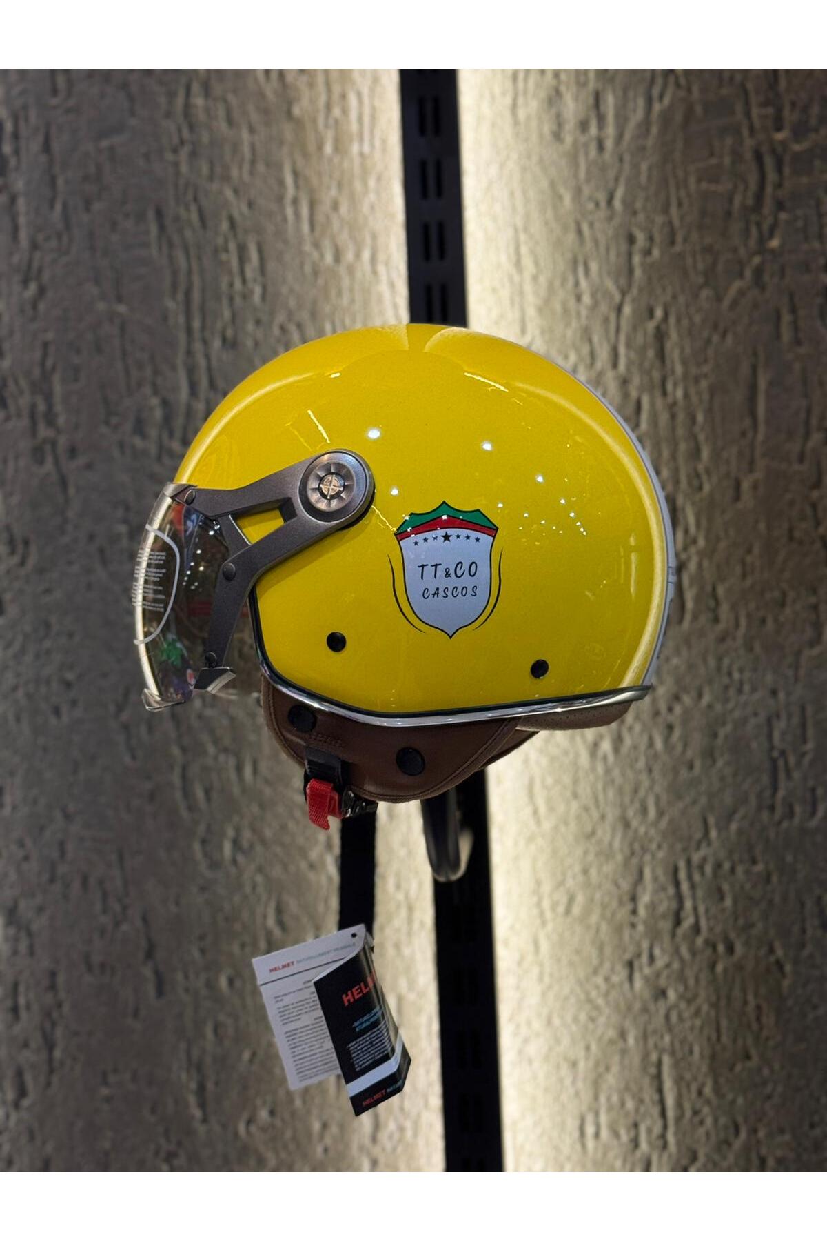 AEGIS Retro Açık Kask (Sarı-Beyaz) - Fiyatı, Yorumları
