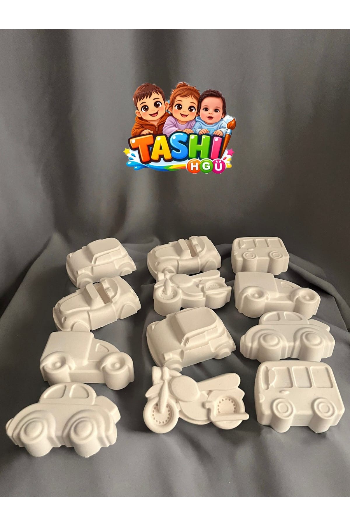 TASHI ART TASHI (3D) 12 Adet Taş Tozu Boyama Araba & Motor Figürleri ...