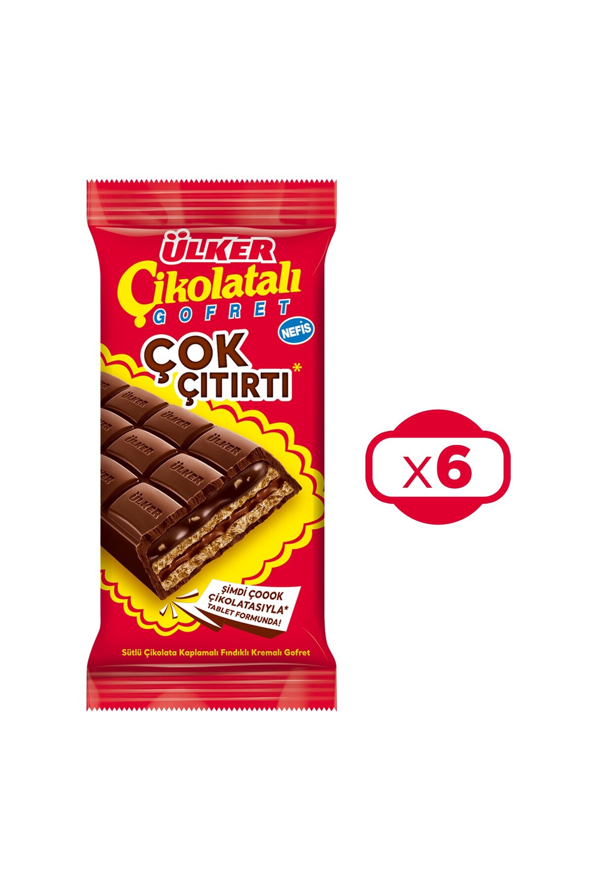 Ülker Çikolatalı Gofret Çok Çıtırtı 100 Gr x 6 Adet - Fiyatı, Yorumları